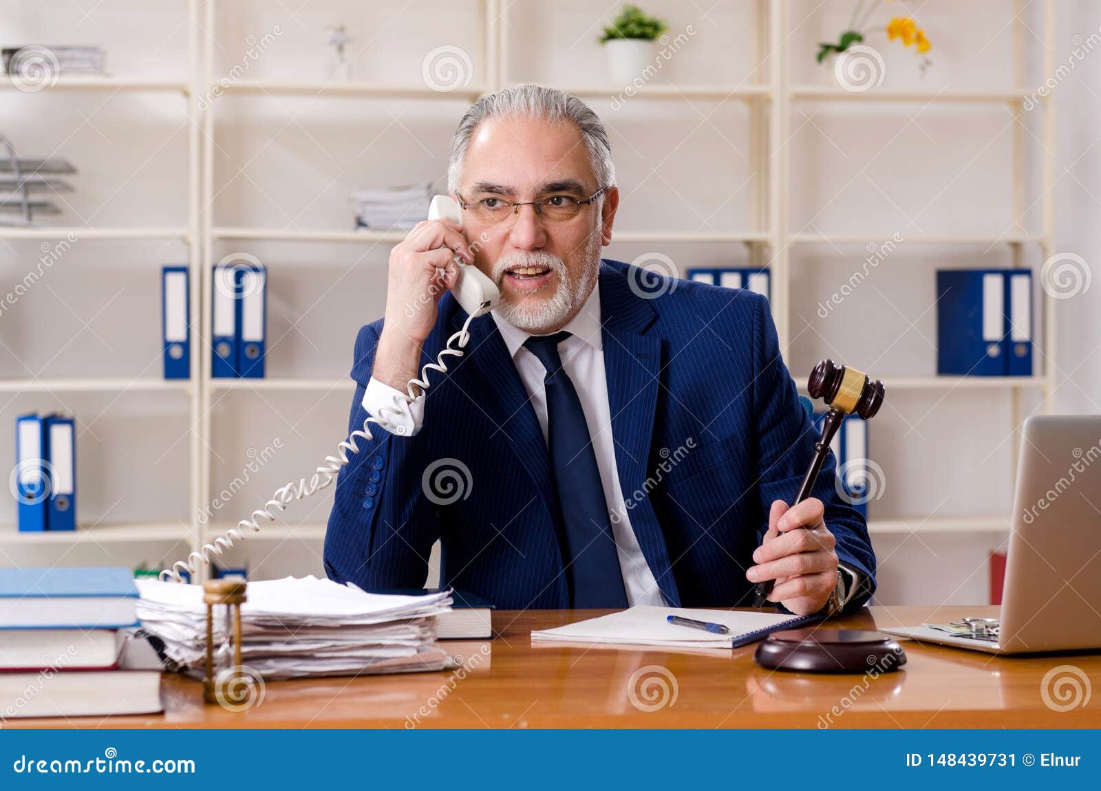 The Aged Lawyer Working in the Courthouse Stock Image - Image of lawyer ...