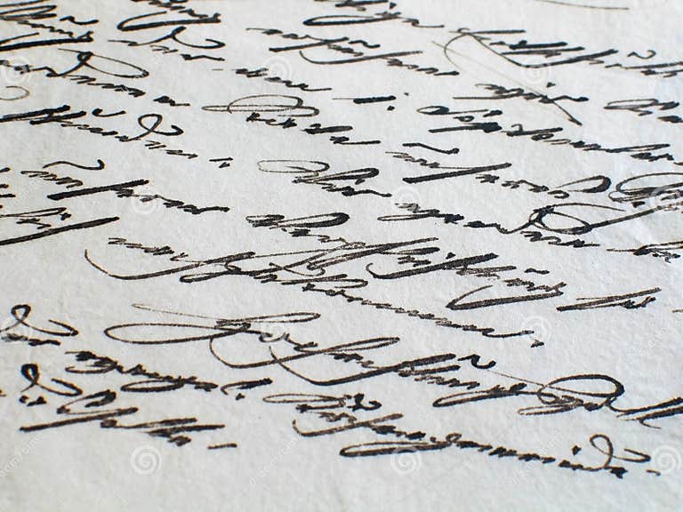 Aged letter (old script) stock image. Image of antique - 655907
