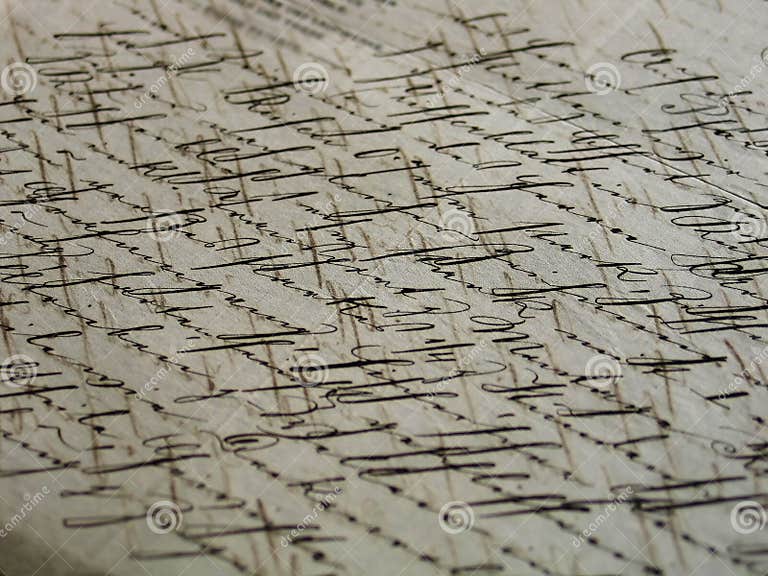 Aged letter (old script) stock image. Image of writing - 655909