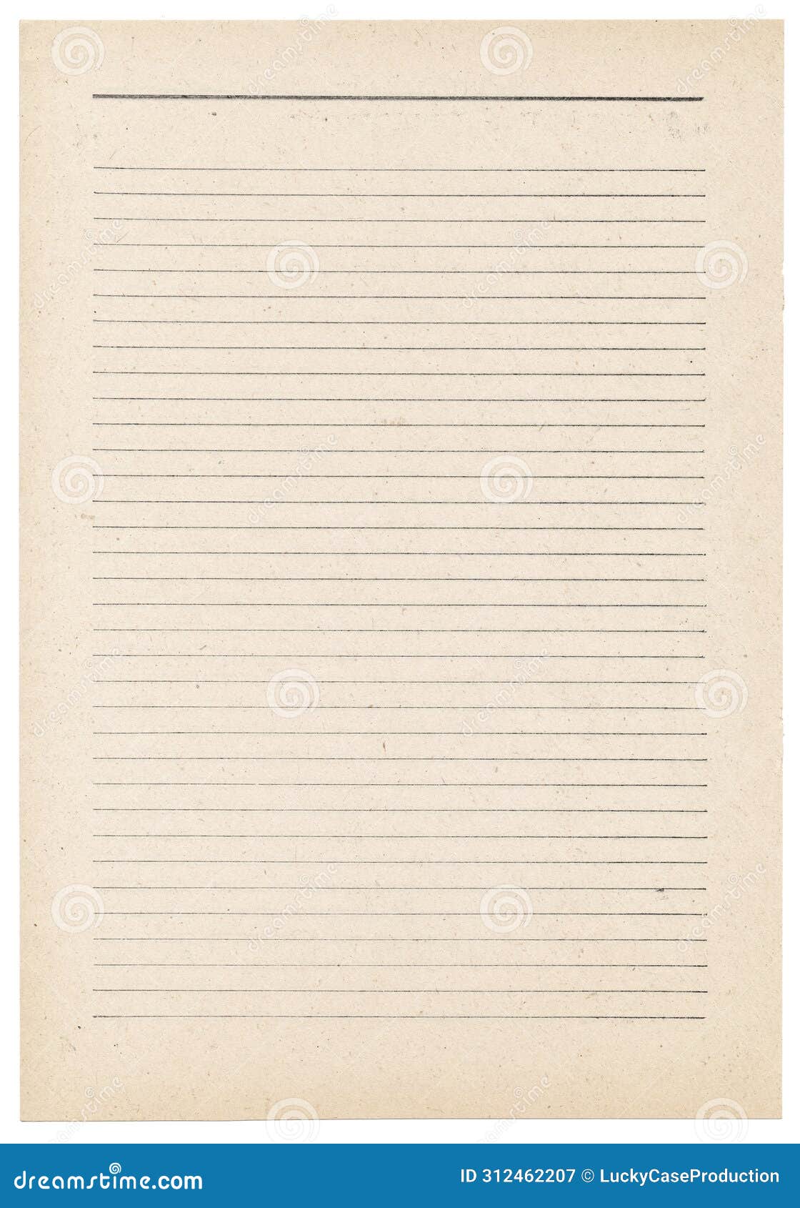 Aged Lined Sheet Paper Texture Background. Empty Sheet Letter Writing ...