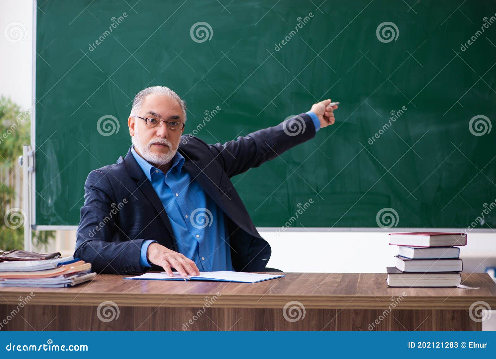 Old Male Math Teacher in the Classroom Stock Image - Image of lecture ...