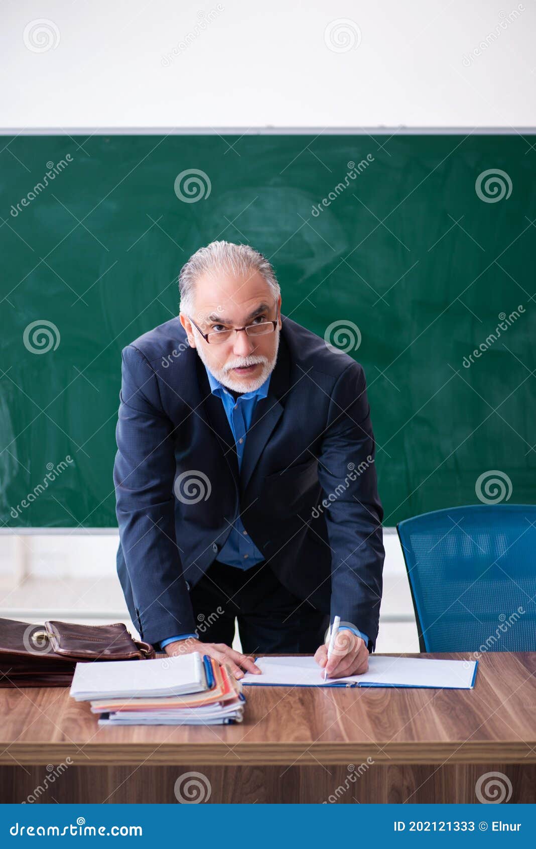 Old Male Math Teacher in the Classroom Stock Image - Image of lecture ...