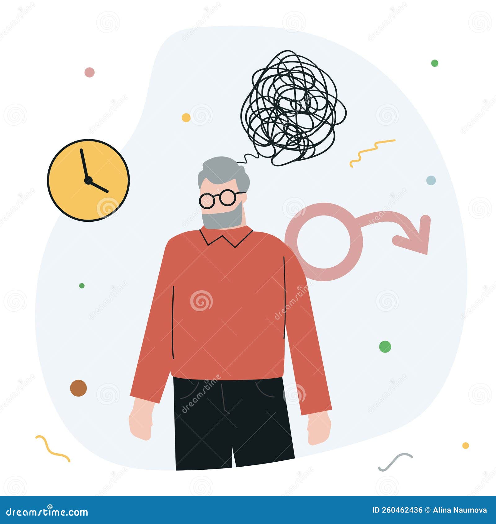 Aged Man with Andropause, Menopause. Decrease and Reduction Male ...