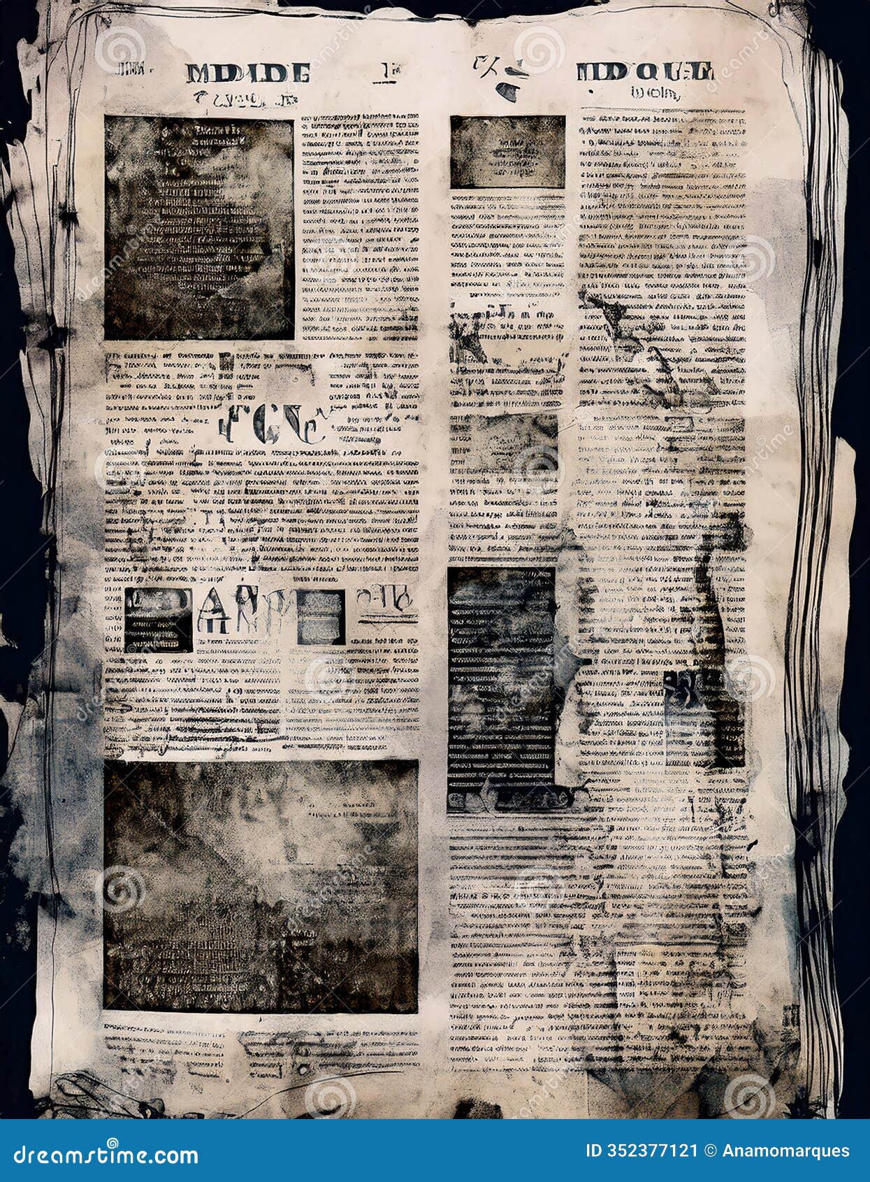 Aged Manuscript With Faded Text And Sketches, Hinting At Ancient ...