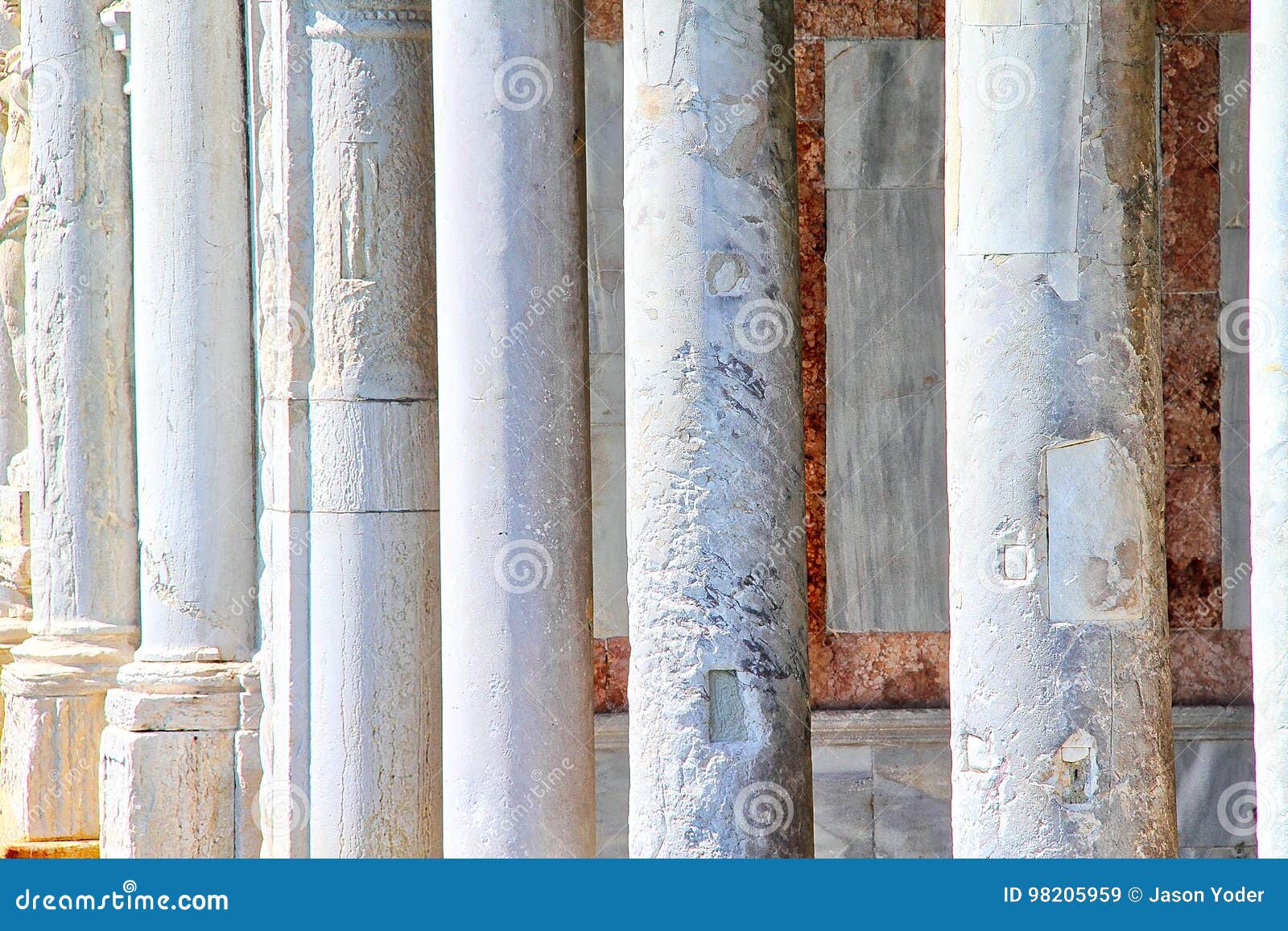 Aged Marble Columns stock image. Image of closeup, columns - 98205959