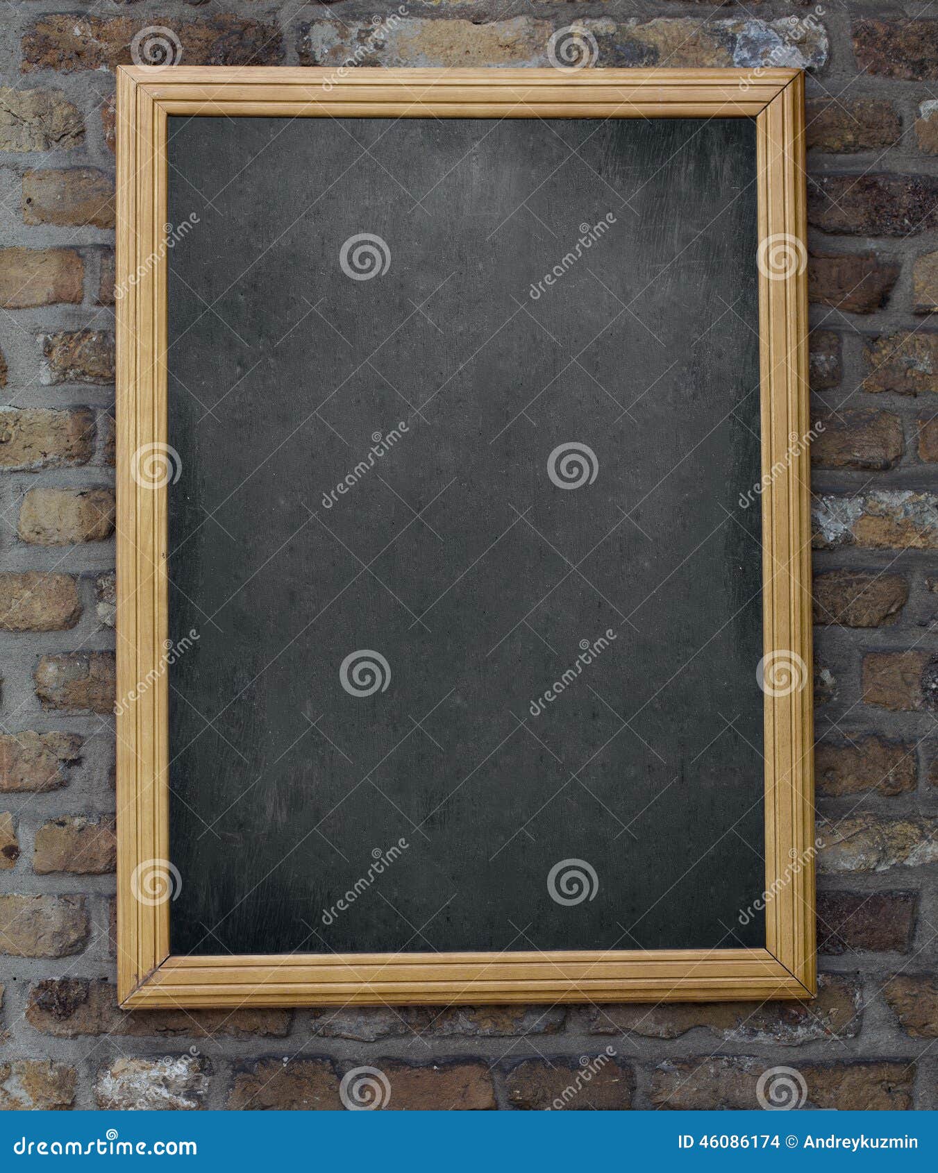 Aged Menu Blackboard Hanging on Brick Wall Stock Photo - Image of menu ...