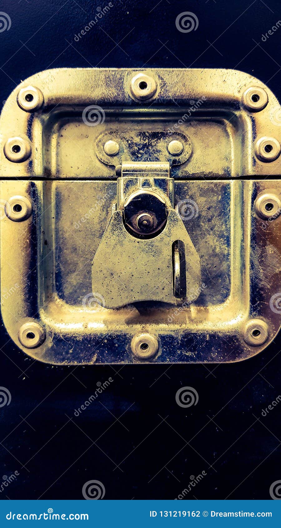 Aged metal lock stock photo. Image of metal, lock, rivets - 131219162