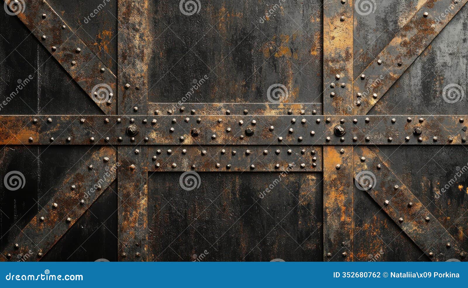 Aged Metal Riveted Surface with Rust and Corrosion in Industrial ...