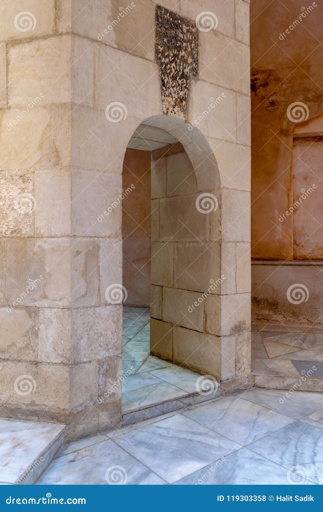 Aged Narrow Vaulted Passage and Stone Bricks Wall Stock Photo - Image ...
