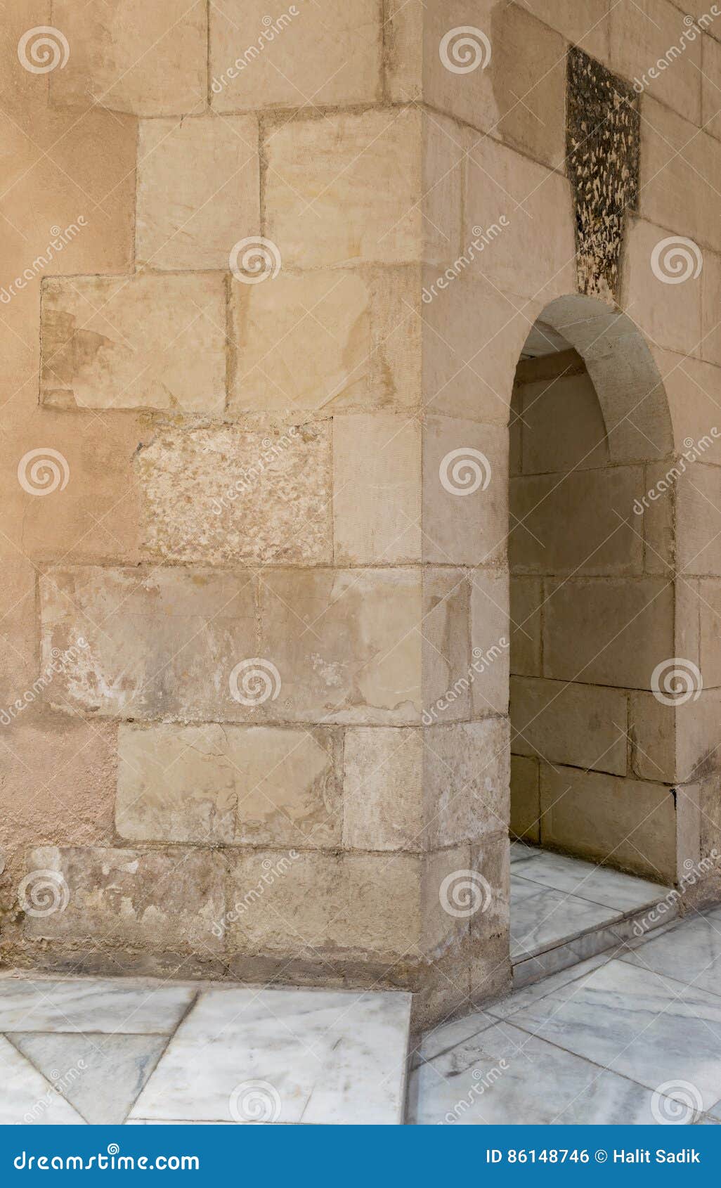 Aged Narrow Vaulted Passage and Stone Bricks Wall Stock Photo - Image ...