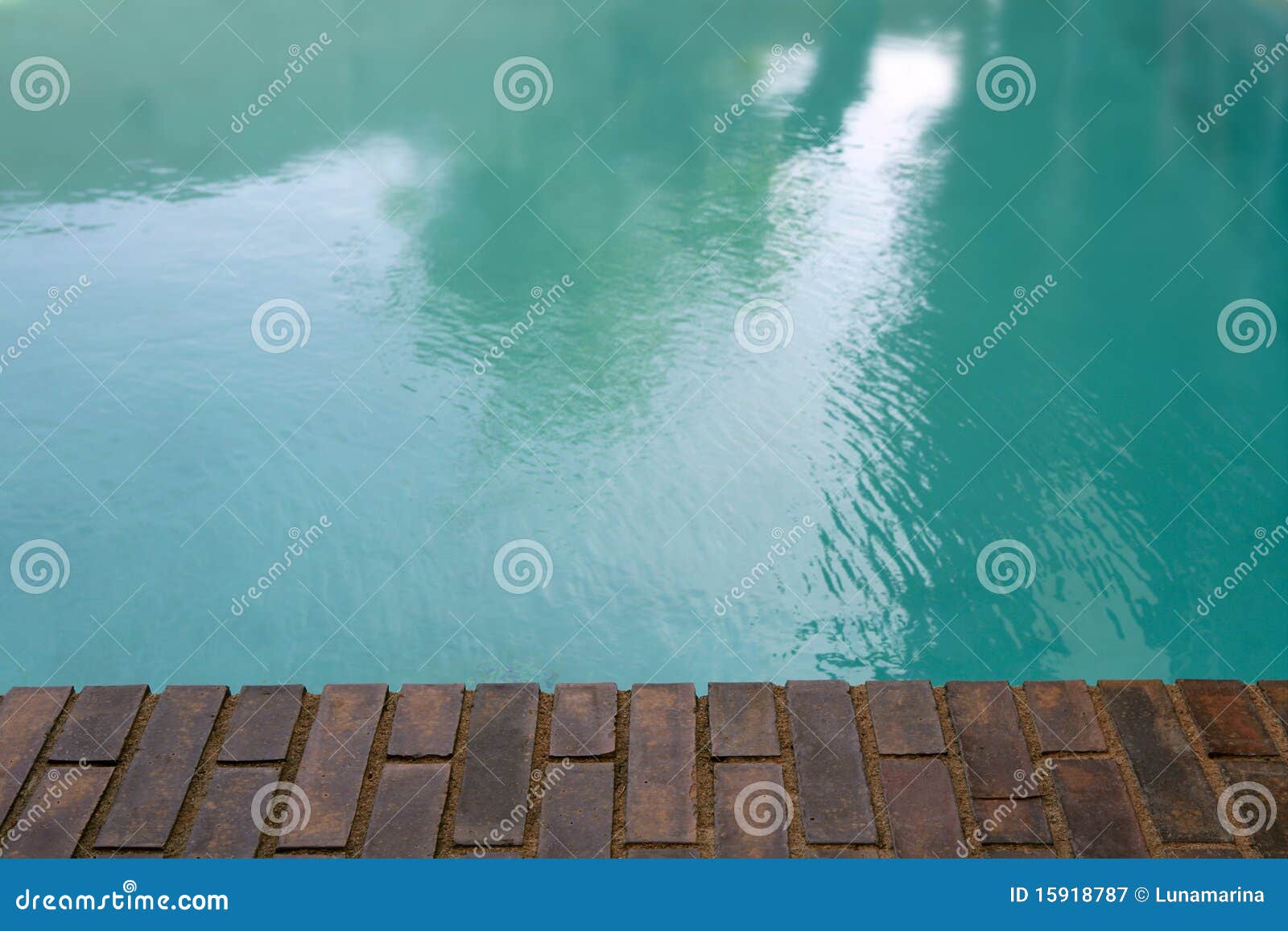 Aged Old Pool Brick Border Swimming Pool Stock Image - Image of fresh ...