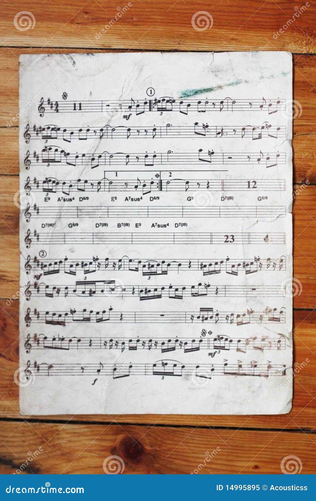 Aged Old Vintage Note Paper on Wood Stock Image - Image of frame ...