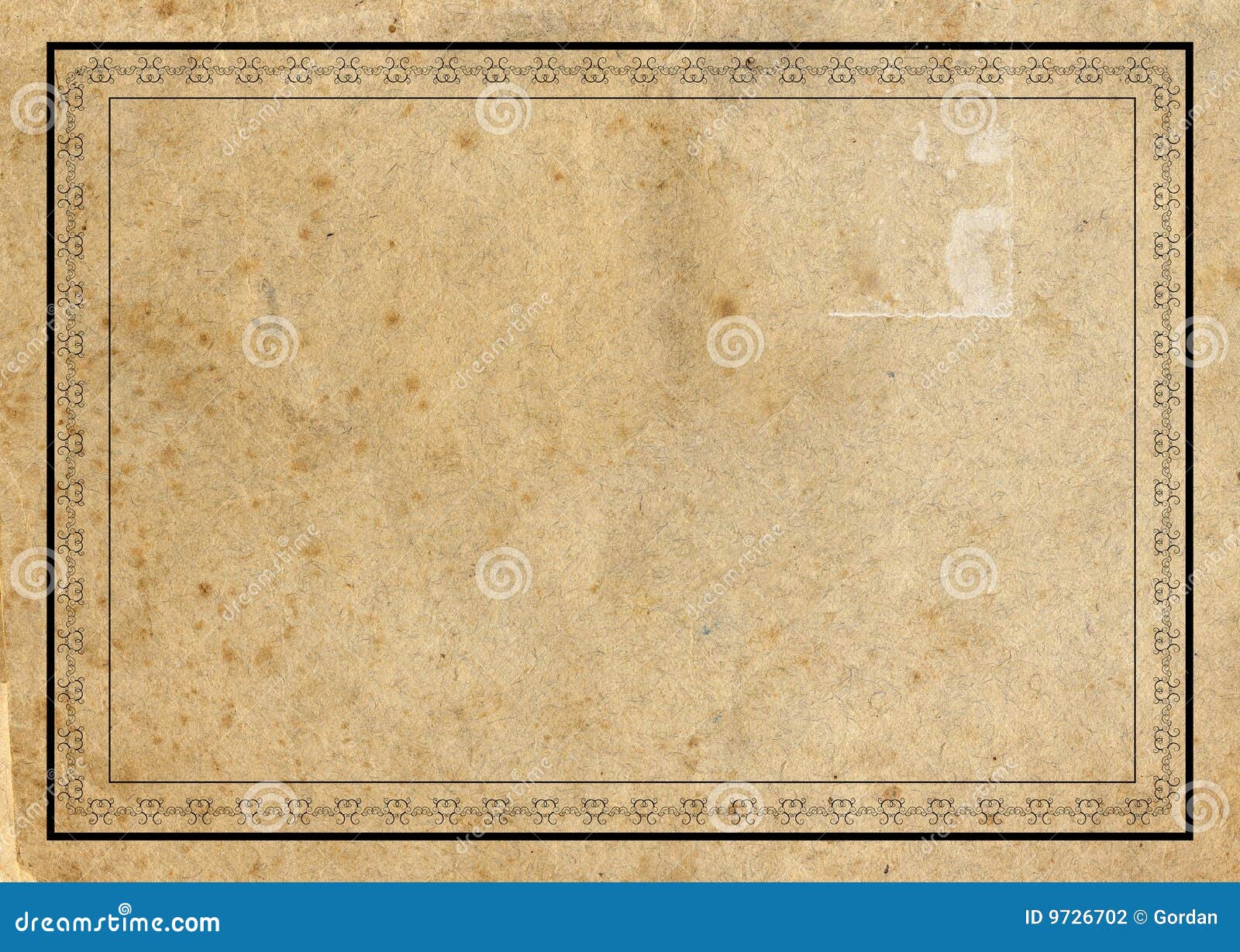 Aged paper with border stock illustration. Illustration of grunge - 9726702