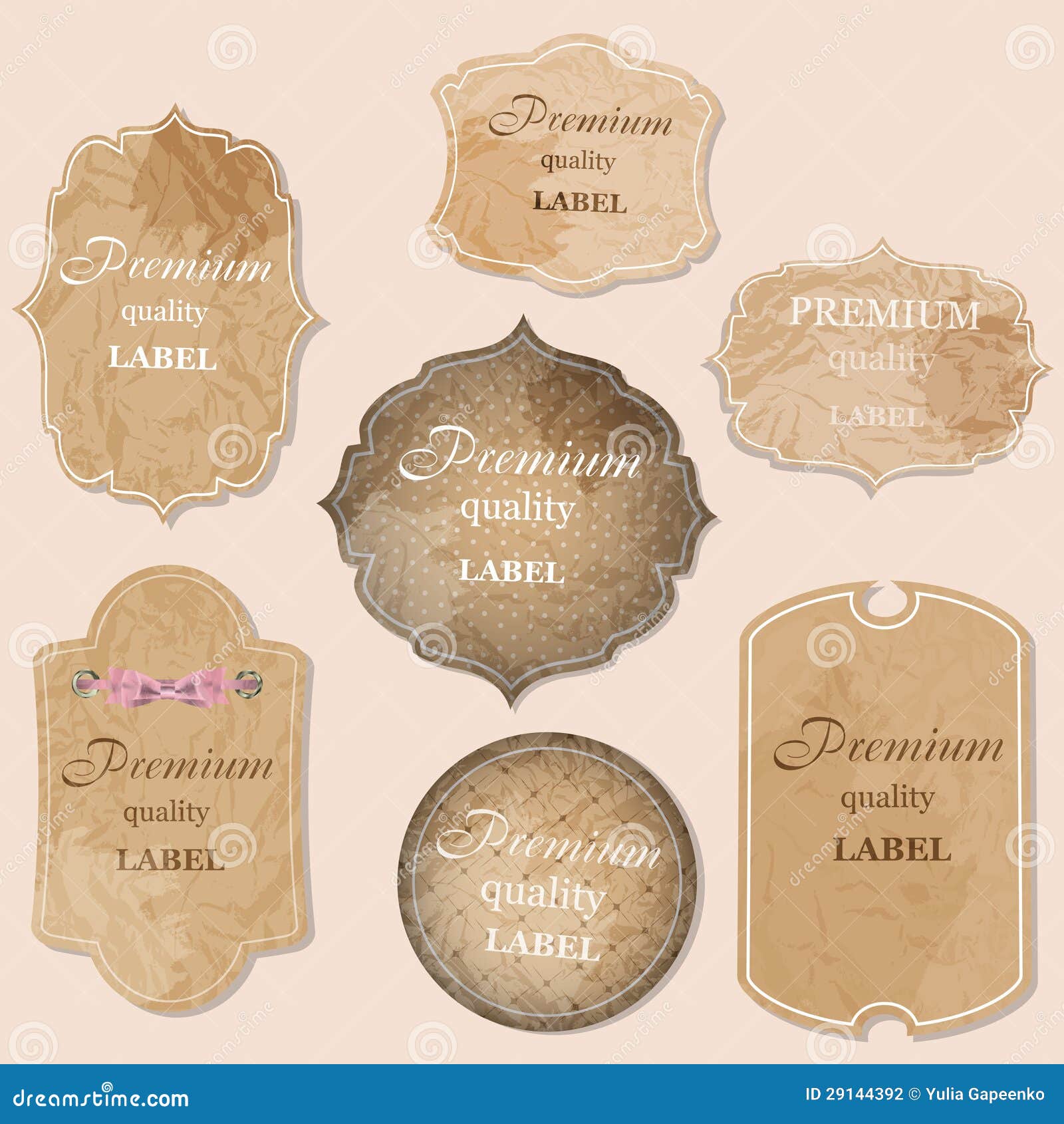 Aged Paper Labels Vector Illustration Stock Vector - Illustration of ...