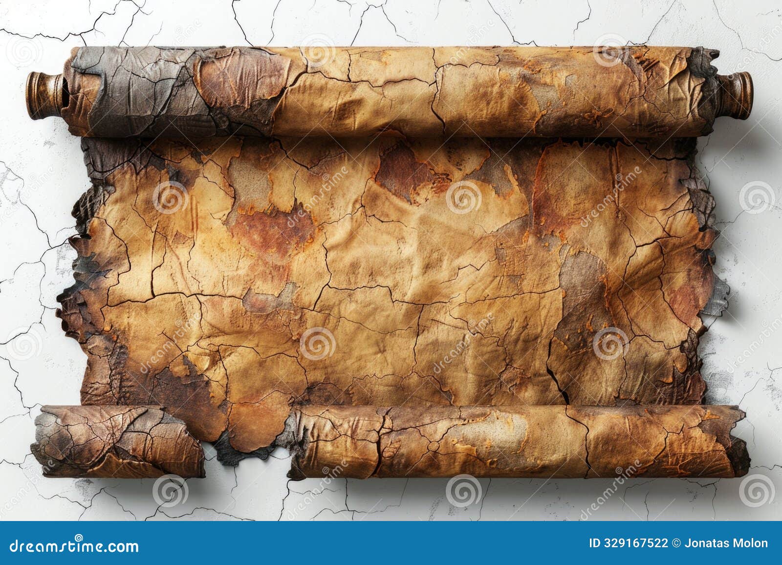 Aged Parchment Scroll with Rough Edges on Transpar Stock Illustration ...
