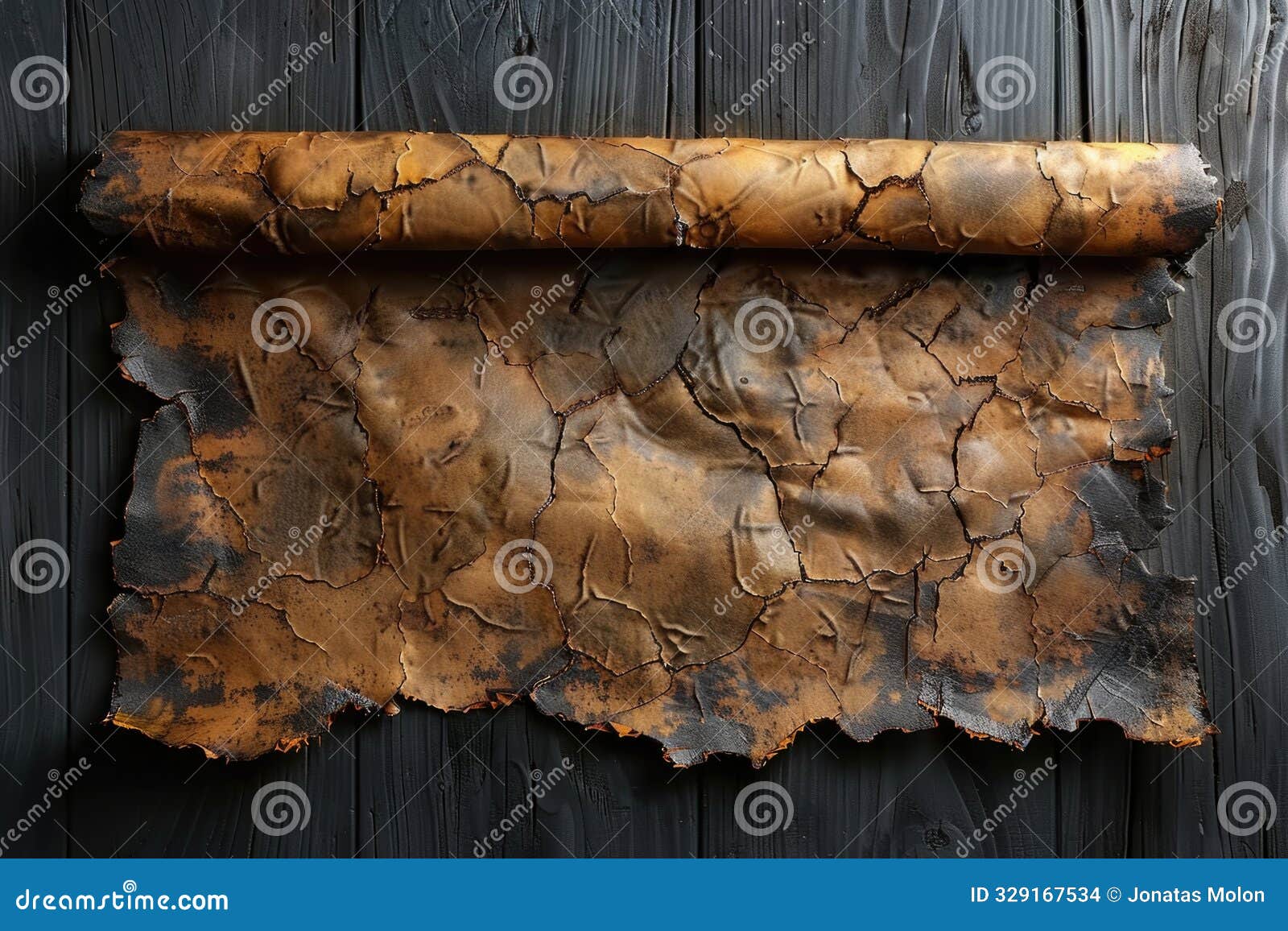 Aged Parchment Scroll with Rough Edges on Transpar Stock Illustration ...
