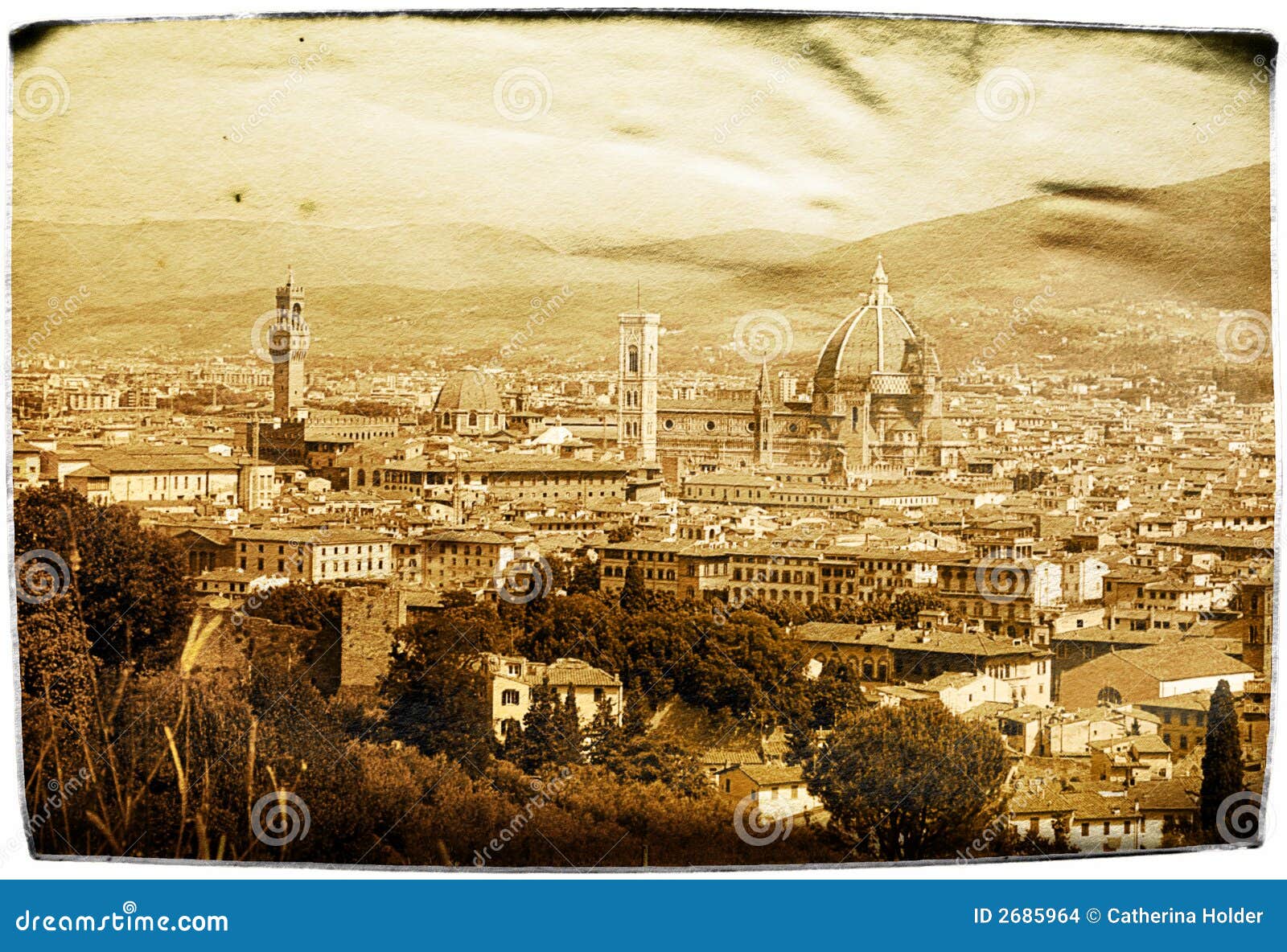 Aged Postcard Florence stock photo. Image of nostalgia - 2685964