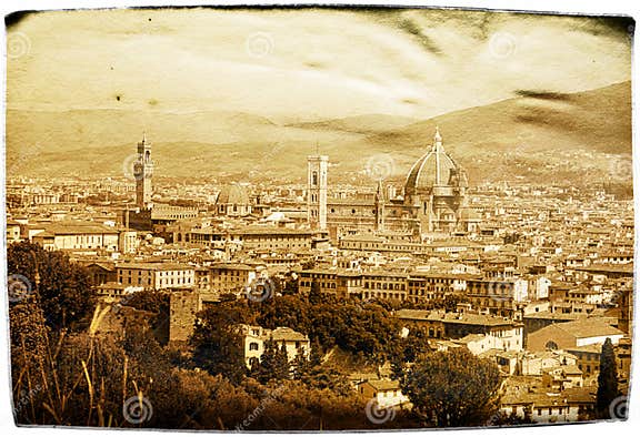 Aged Postcard Florence stock photo. Image of nostalgia - 2685964