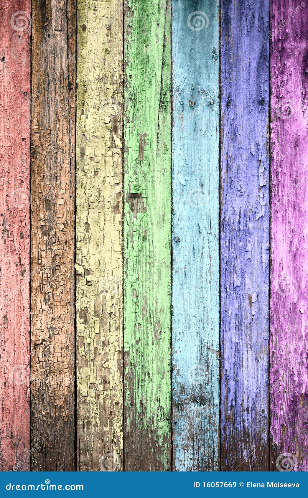 Painted Wooden Planks And Sectional Tree Structure Used As A Base And ...