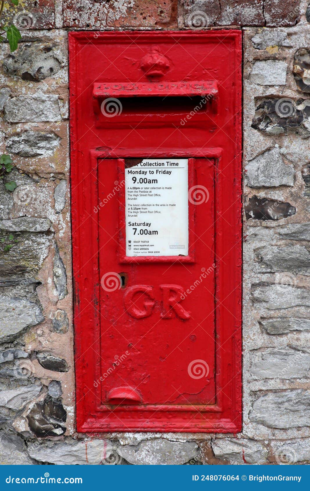 An Old Red Post Box Set into a Stone Wall. Editorial Stock Image ...