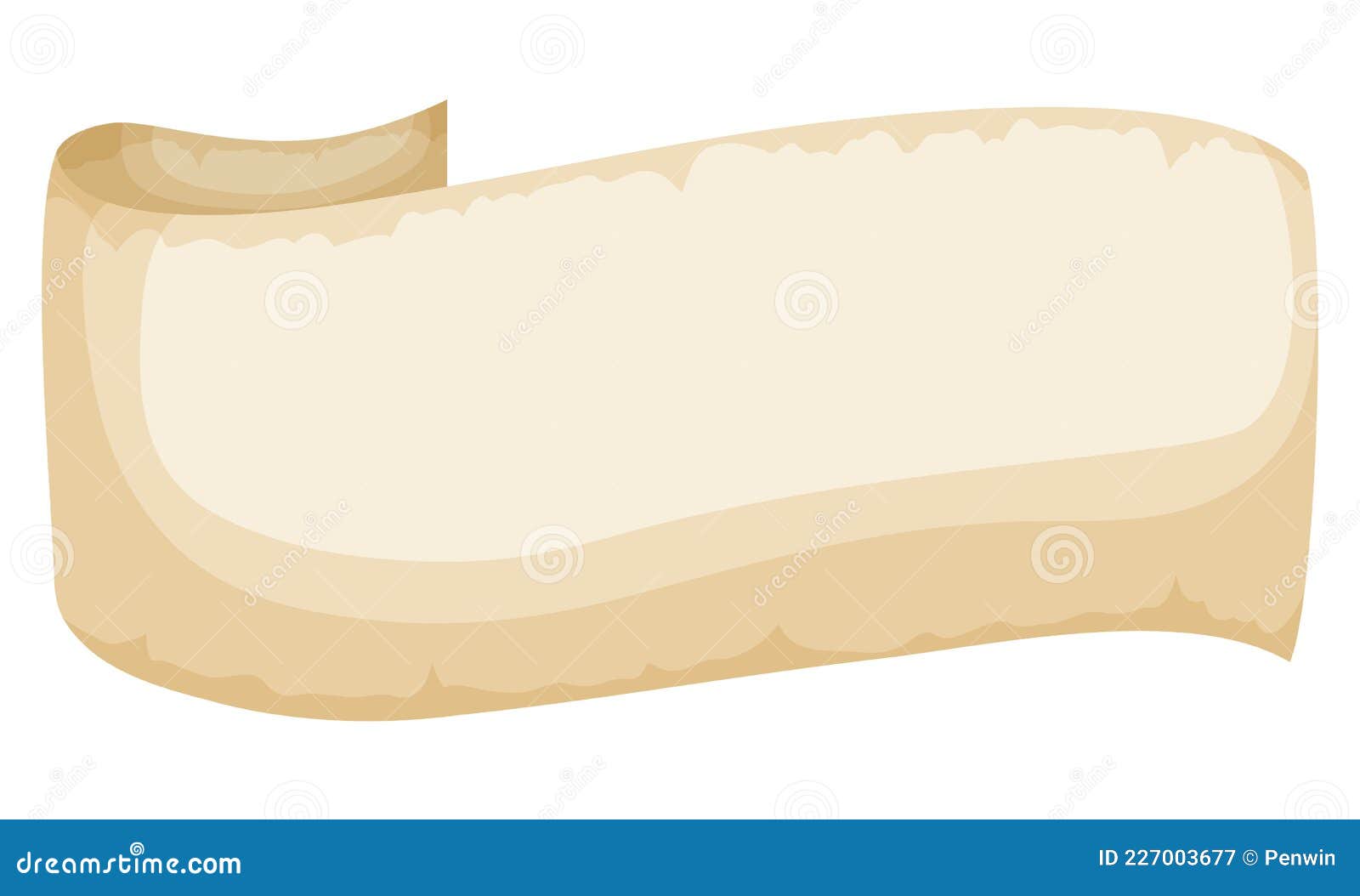 Aged Ribbon Like Scroll in Cartoon Style, Vector Illustration Stock ...