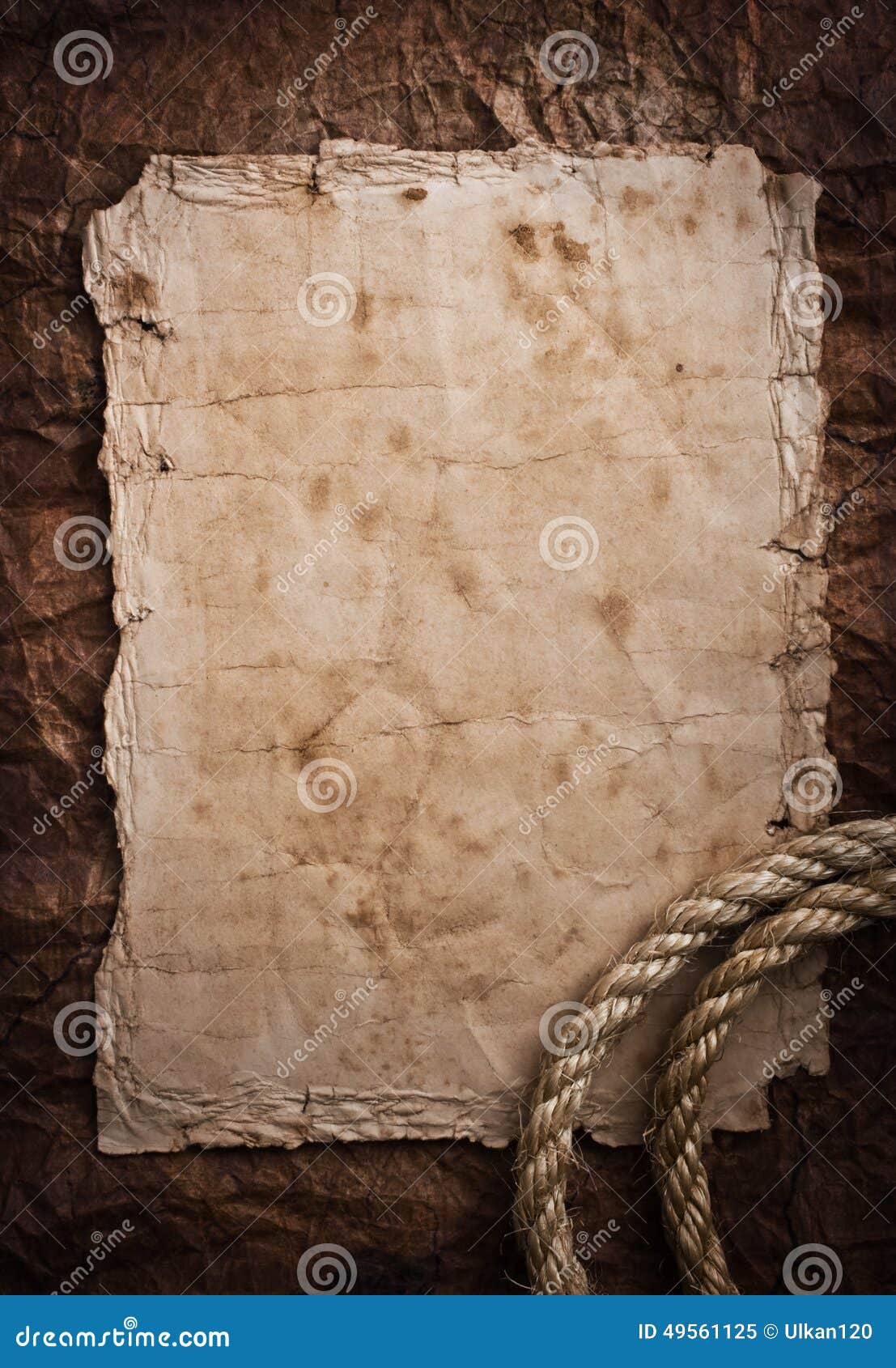 Aged Rope on the Old Paper Background Stock Image - Image of scroll ...