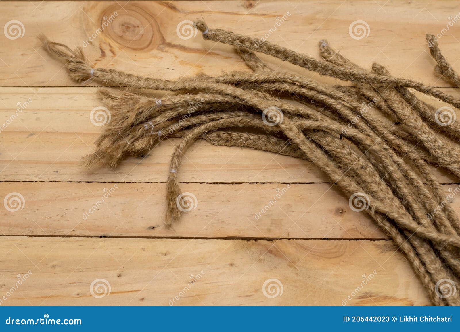 Aged Rope on the Old Wooden Pattern Background Stock Image - Image of ...