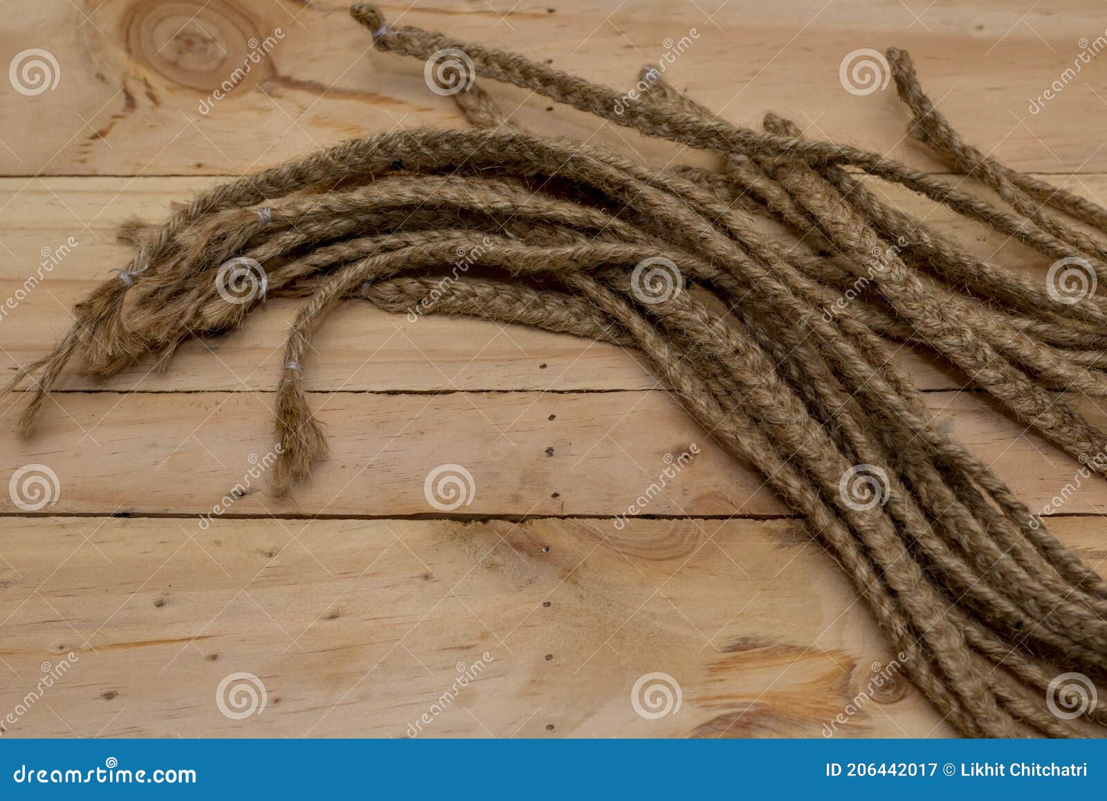 Aged Rope on the Old Wooden Pattern Background Stock Image - Image of ...