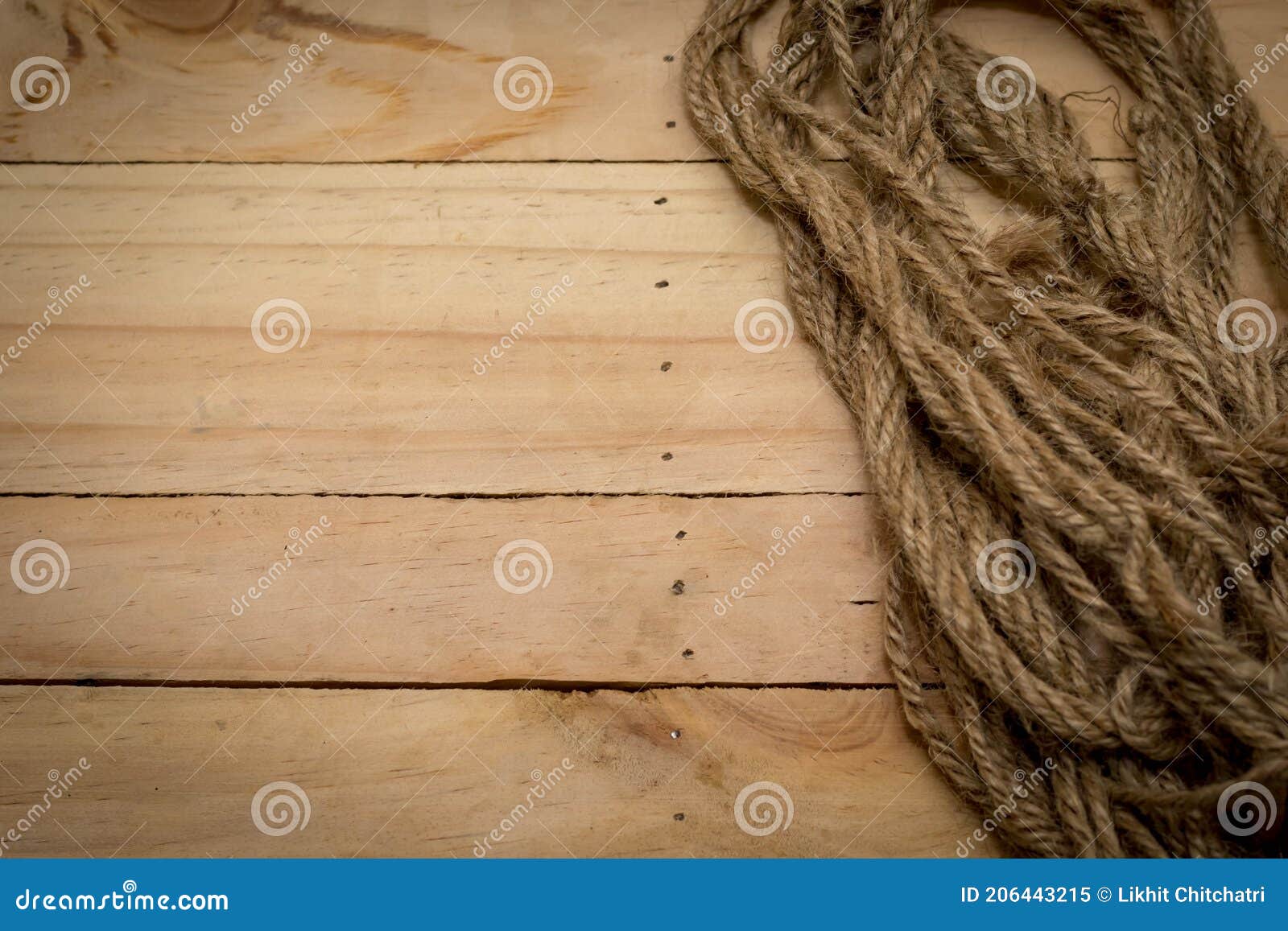 Aged Rope on the Old Wooden Pattern Background Stock Image - Image of ...