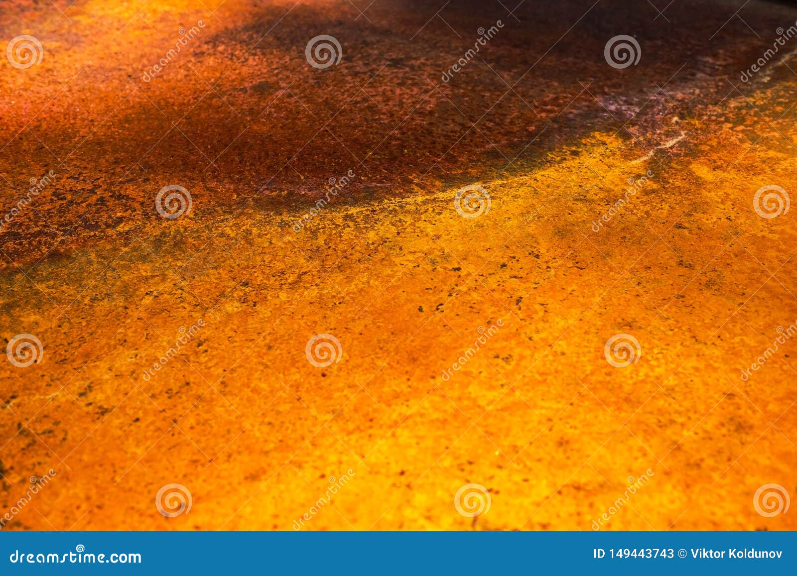 Aged Rusty Copper Metal Orange Background with Stains. Stock Image ...