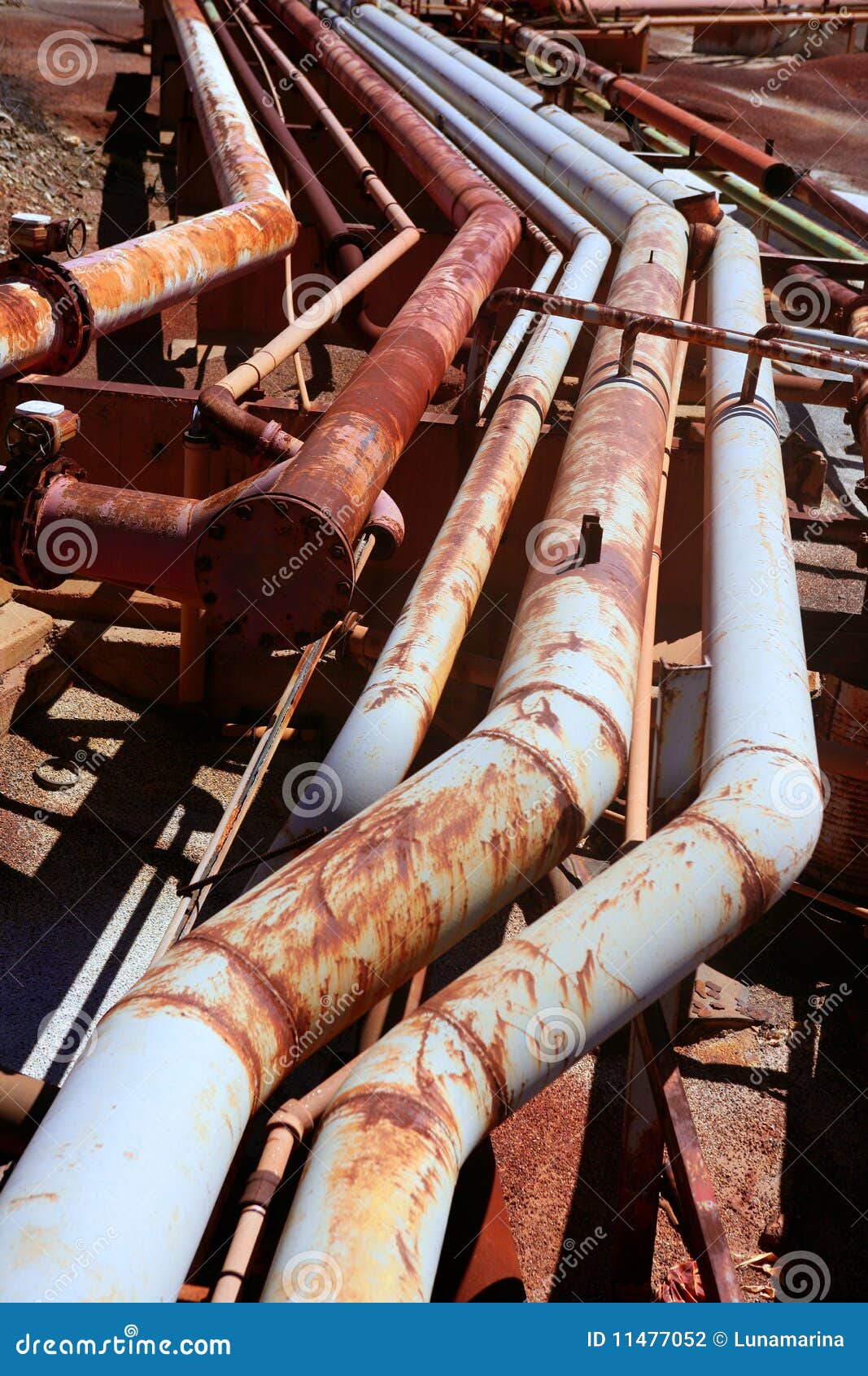 Industrial Pipe. Group Of Factory Heat Pipe Water Chilling Air ...
