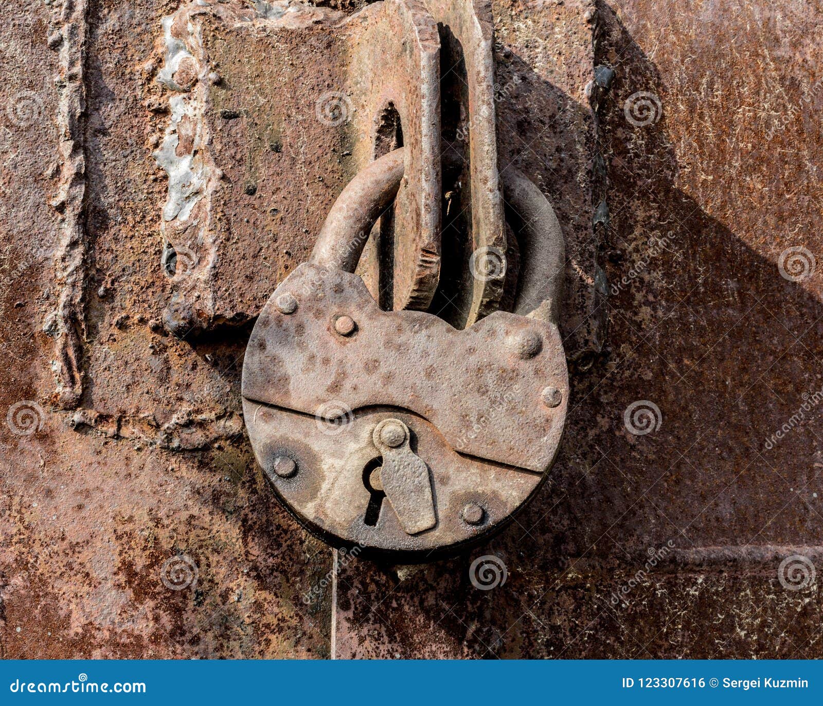 Aged rusty lock stock photo. Image of rustic, iron, abstract - 123307616