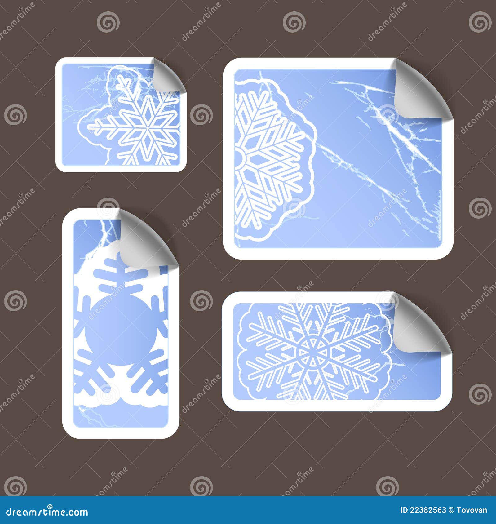 Aged Scratched Paper Stickers Set Stock Vector - Illustration of blue ...