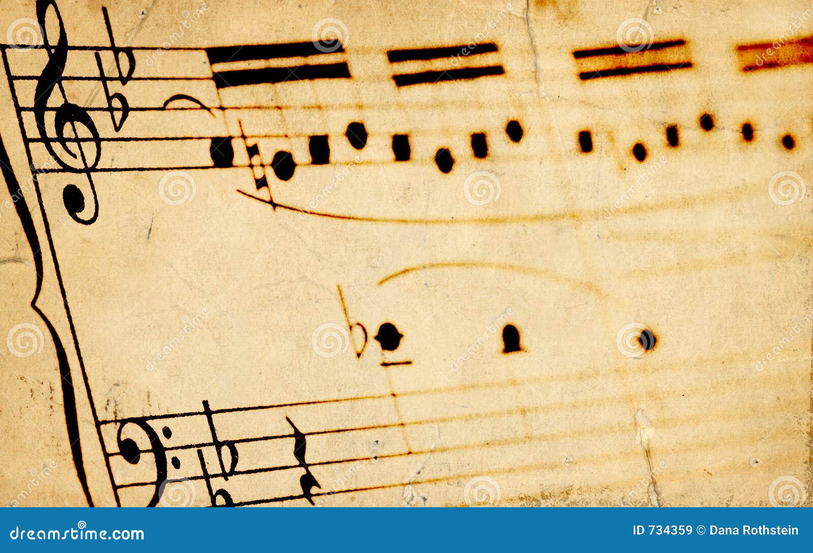 Aged Sheetmusic stock image. Image of music, graphic, paper - 734359