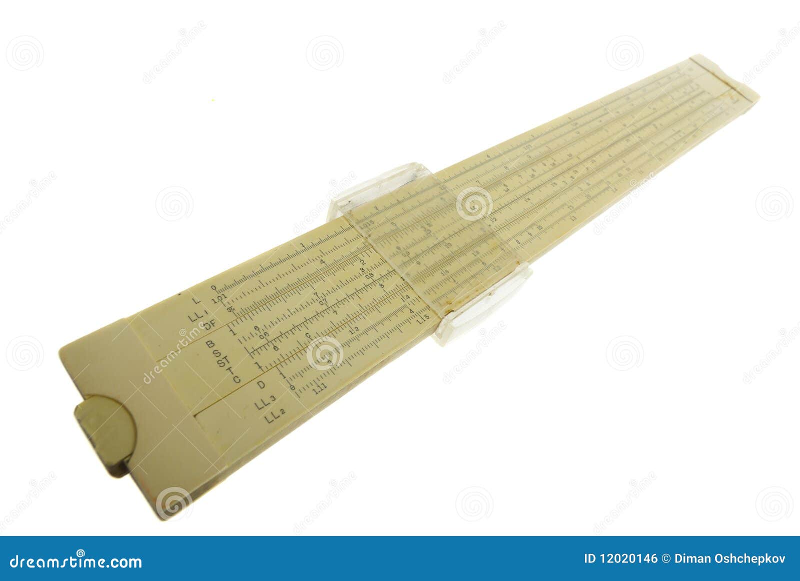 Calculating With A Slide Rule, Multiplications Written On Paper Stock ...