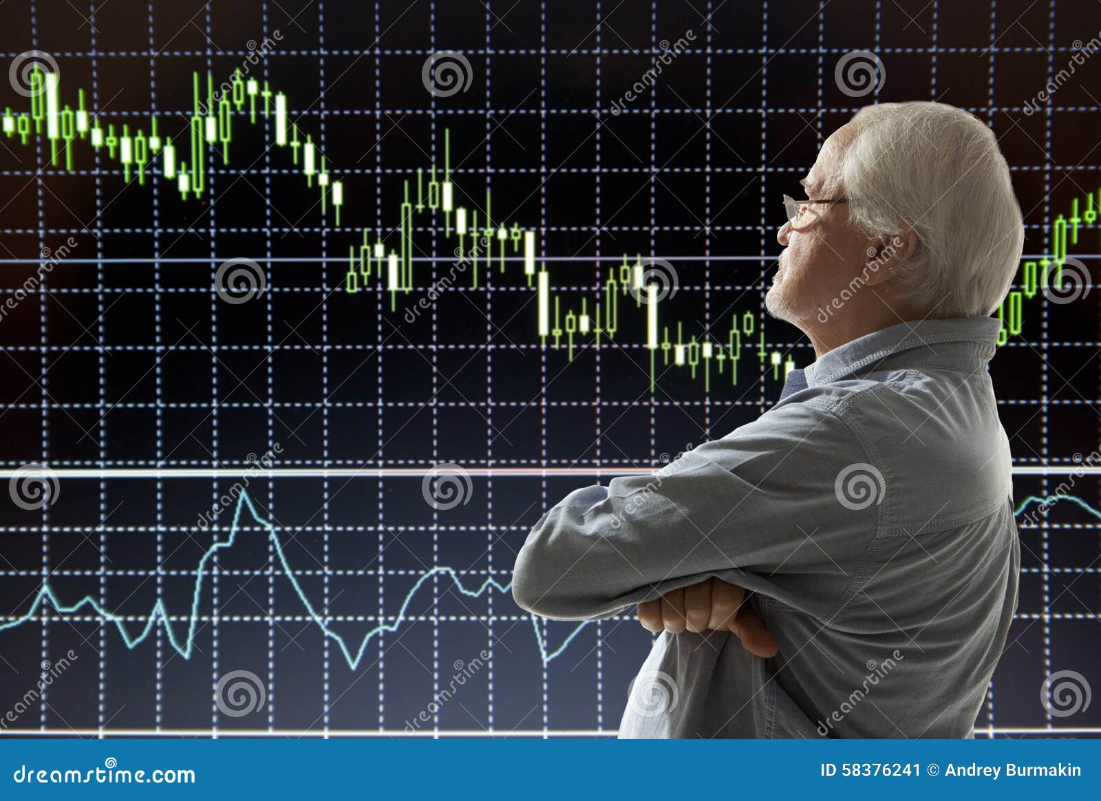 Aged stock trader stock image. Image of chart, computer - 58376241