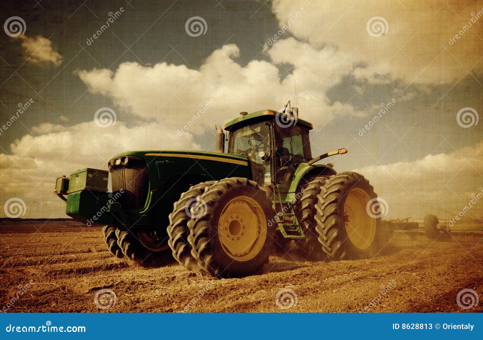 Aged tractor at field editorial stock photo. Image of agriculture - 8628813