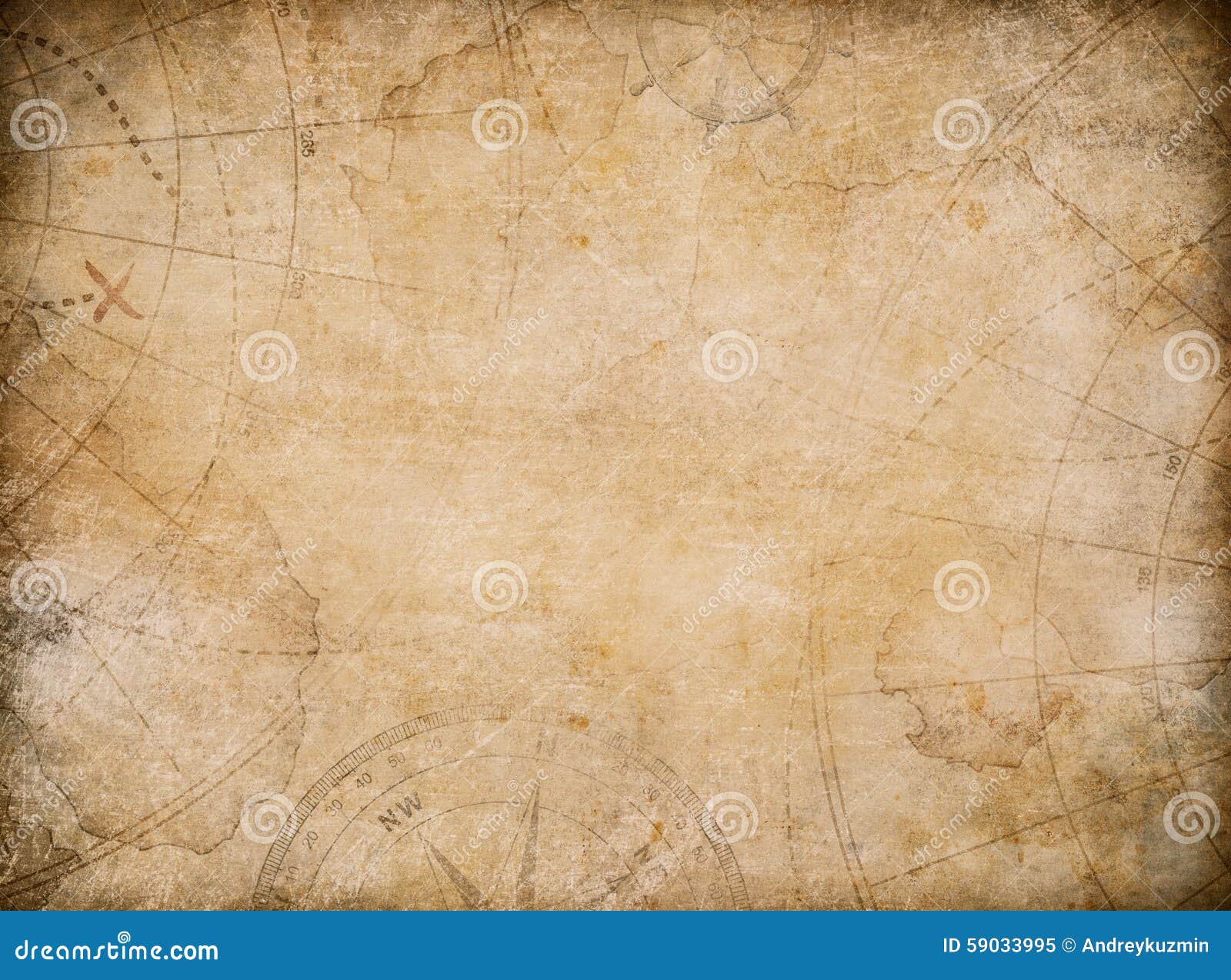 Old Blank Pirates Treasure Map Background Stock Illustration ...