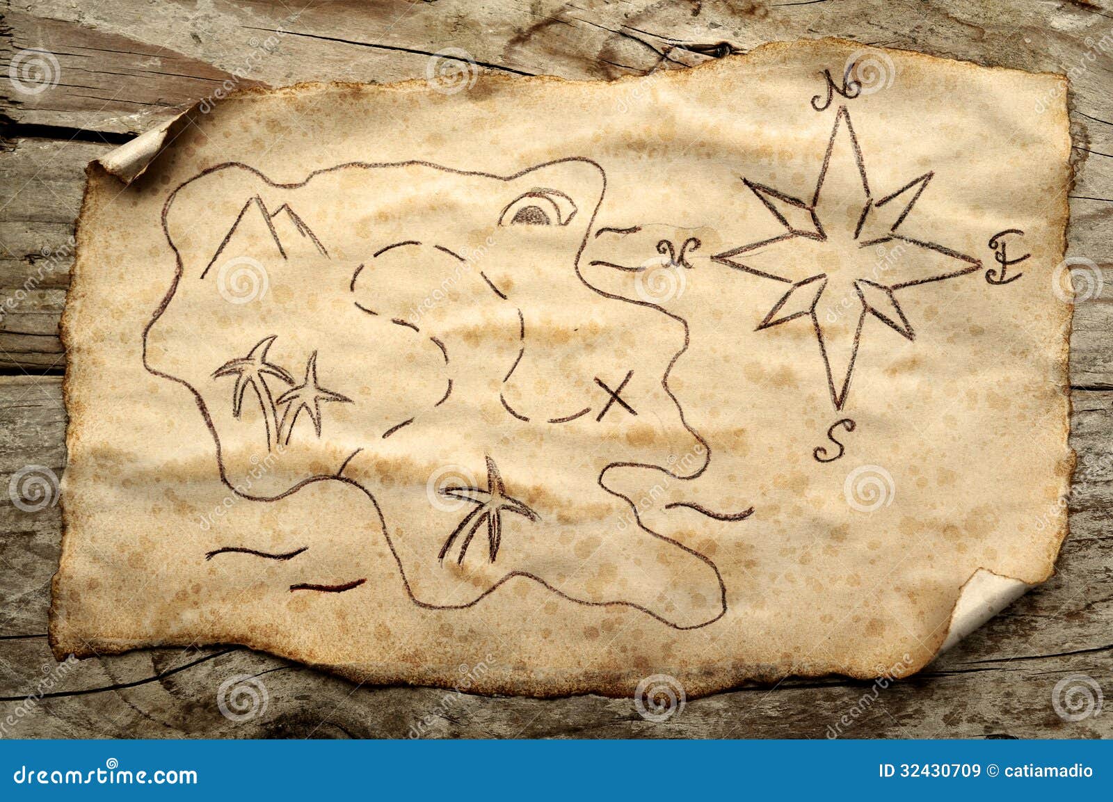 Aged treasure map stock image. Image of navigation, exploration - 32430709