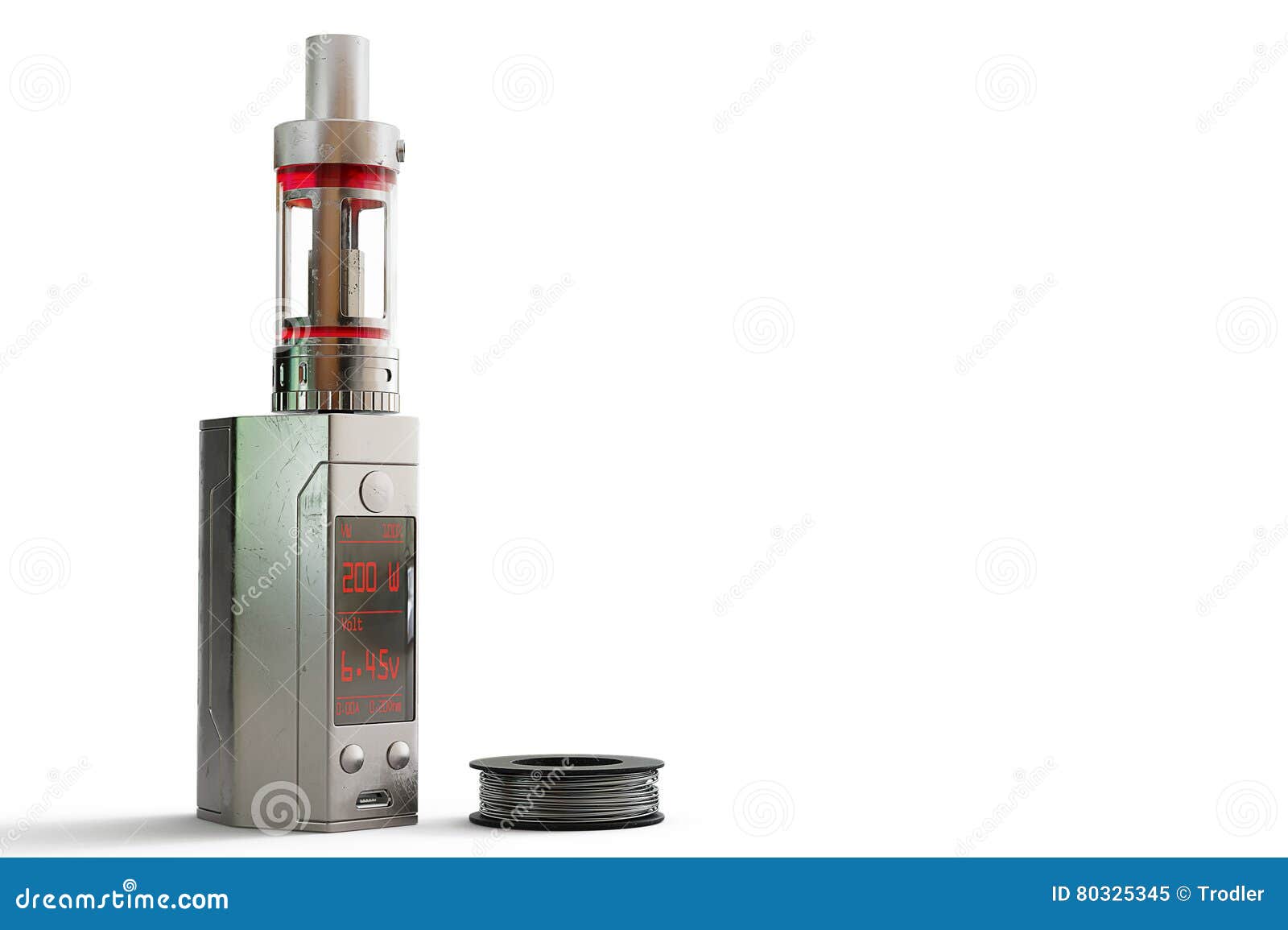 Aged Vaping Mod and Coil Maker. 3d Illustration Stock Image - Image of ...
