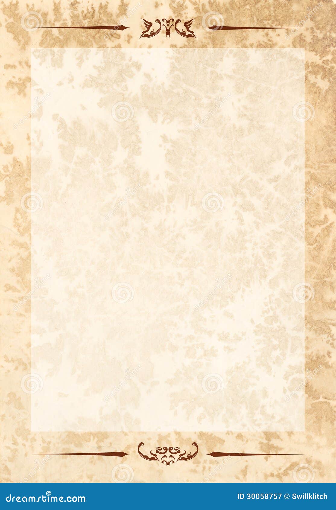 Vintage Paper Frame with Ornament Stock Illustration - Illustration of ...