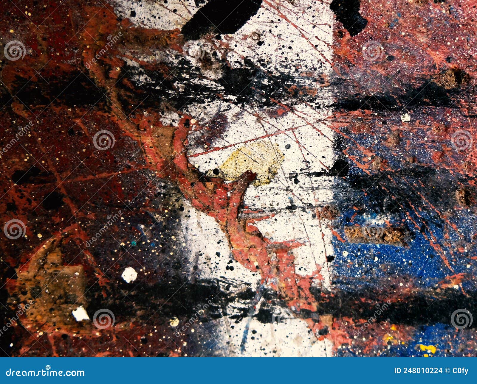 Paint Splattered Old Wall Background with Random Patterns Stock Photo ...