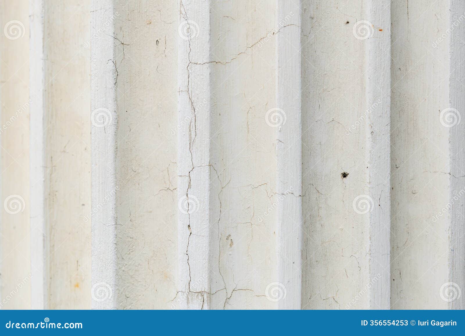 Aged White Concrete Columns with Vertical Cracks and Subtle Texture ...