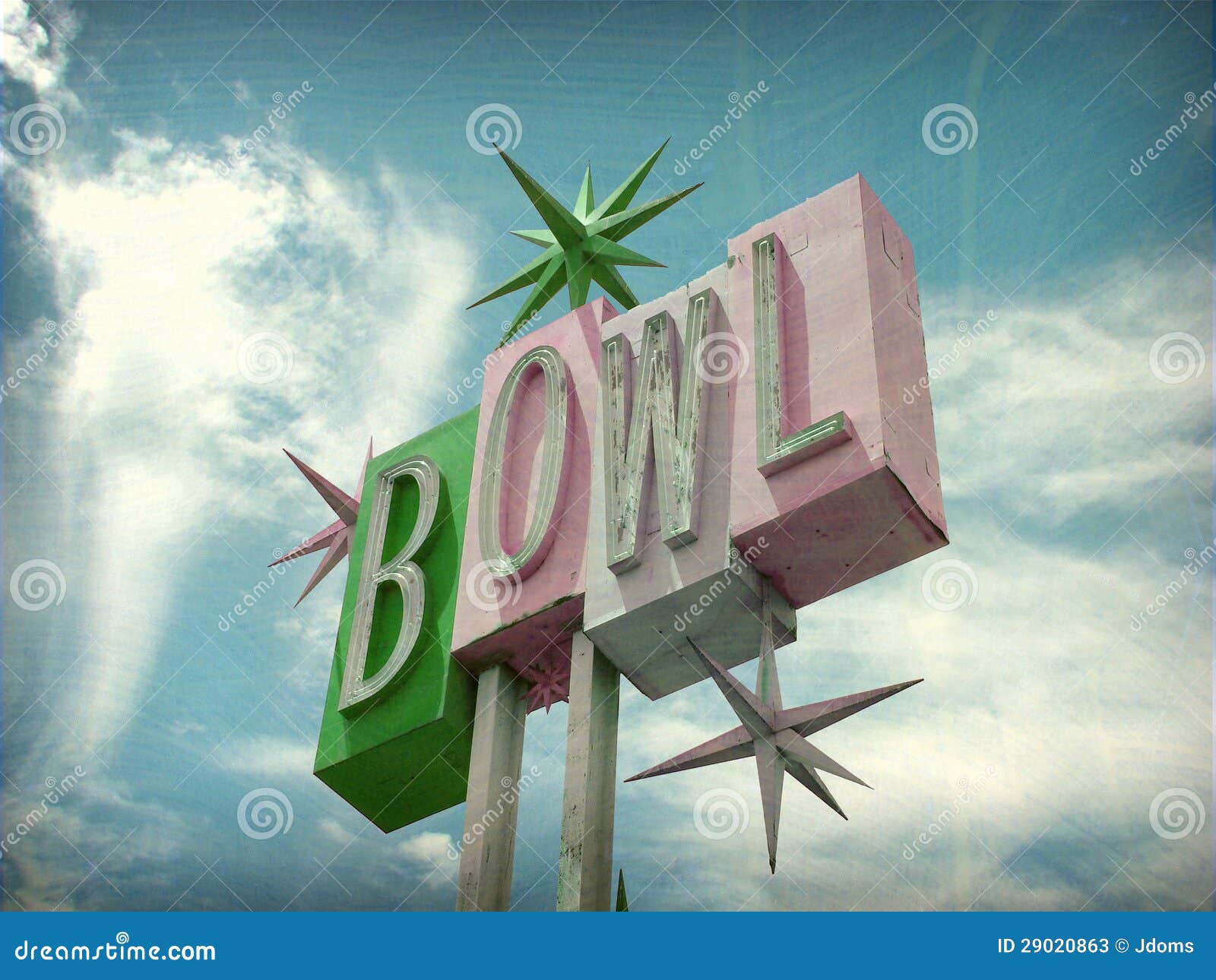 Aged and Worn Vintage Bowl Sign Stock Image - Image of lane ...