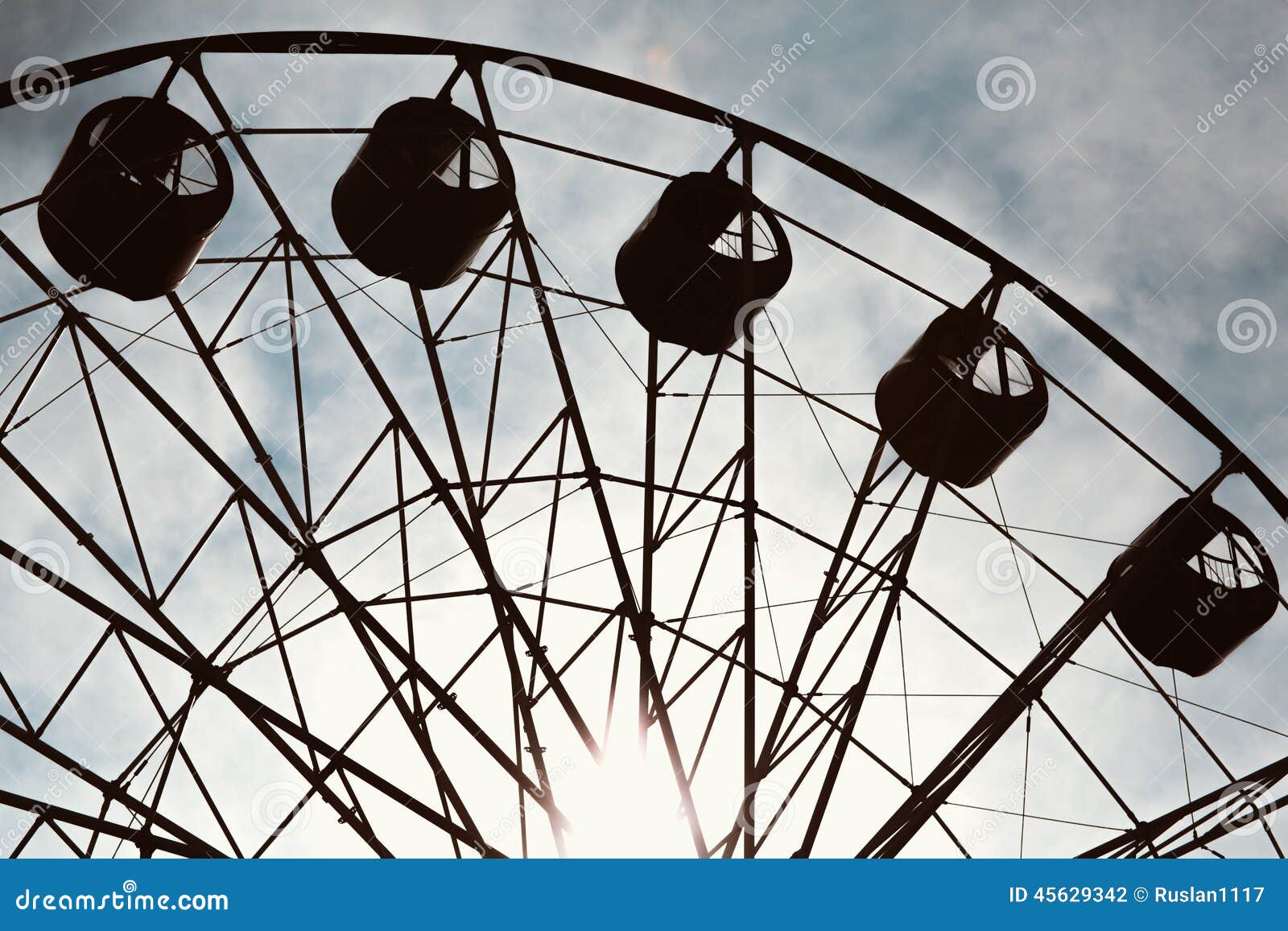 Aged and Worn Vintage Photo of Ferris Wheel Stock Photo - Image of ...