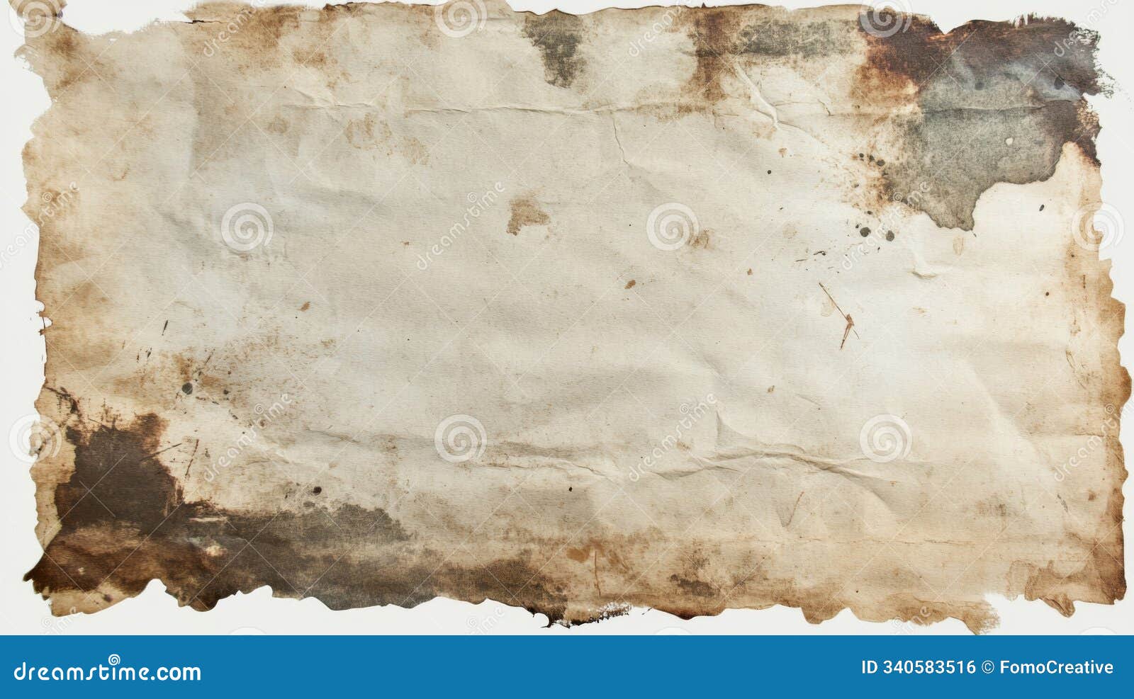 Aged, Wrinkled, and Stained Paper with Torn Edges Stock Illustration ...