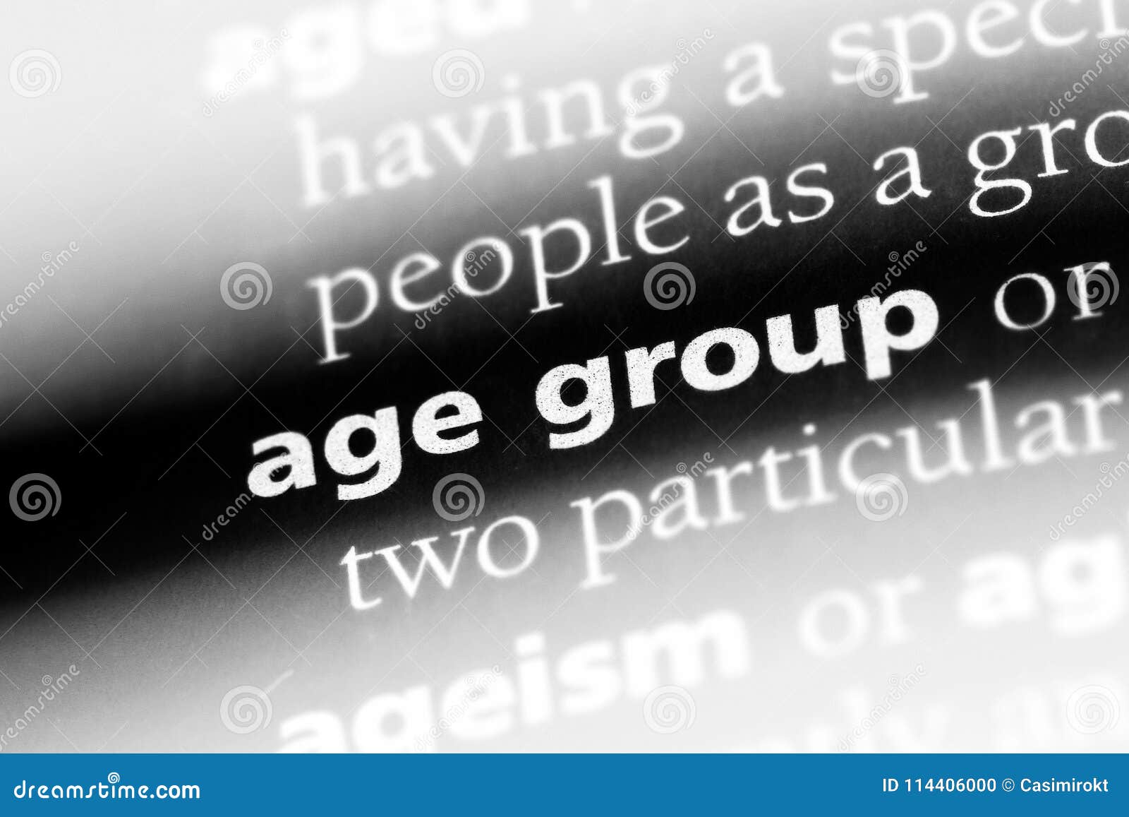 Agegroup stock photo. Image of macro, english, printed - 114406000