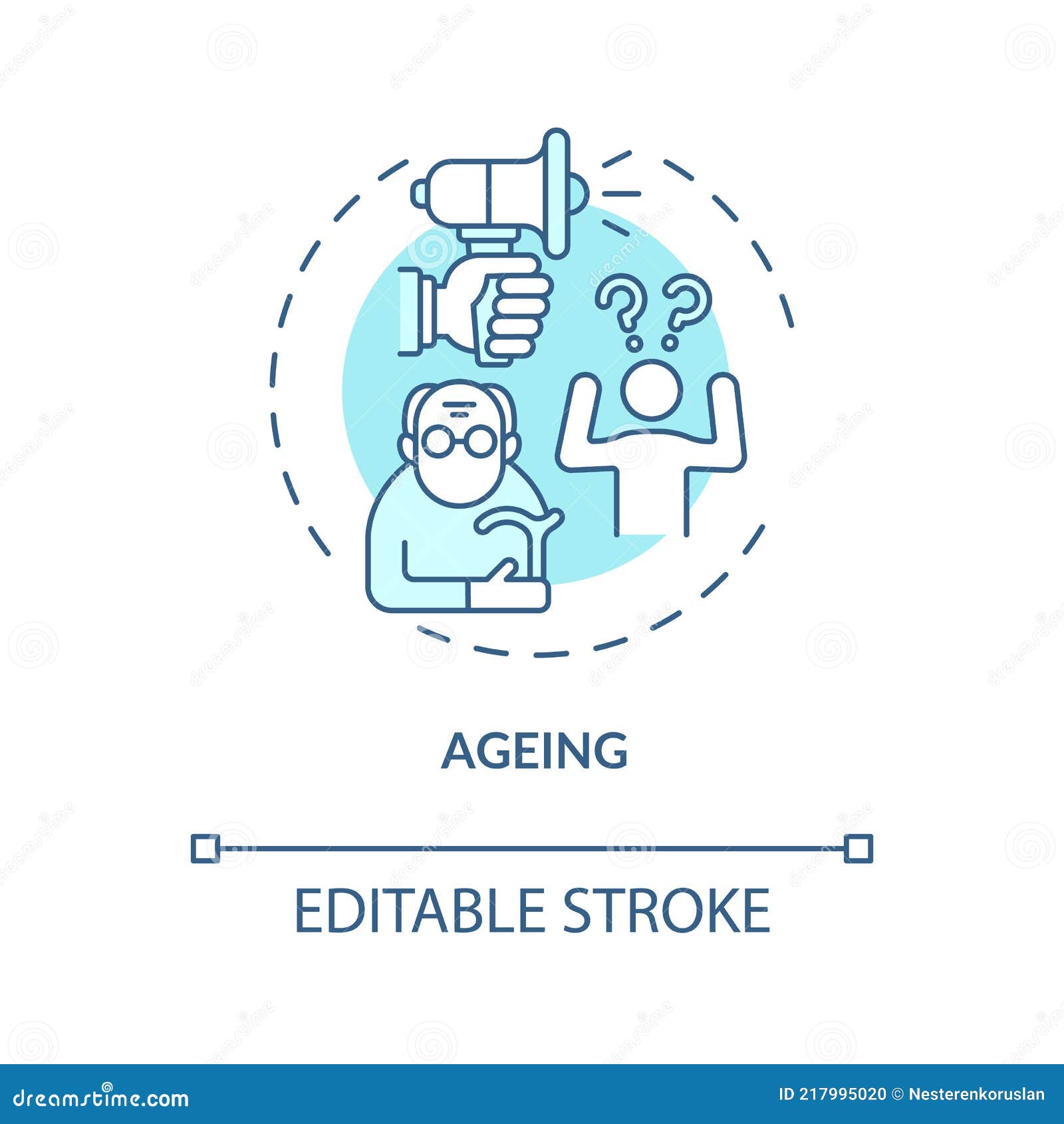 Ageing concept icon stock vector. Illustration of defect - 217995020