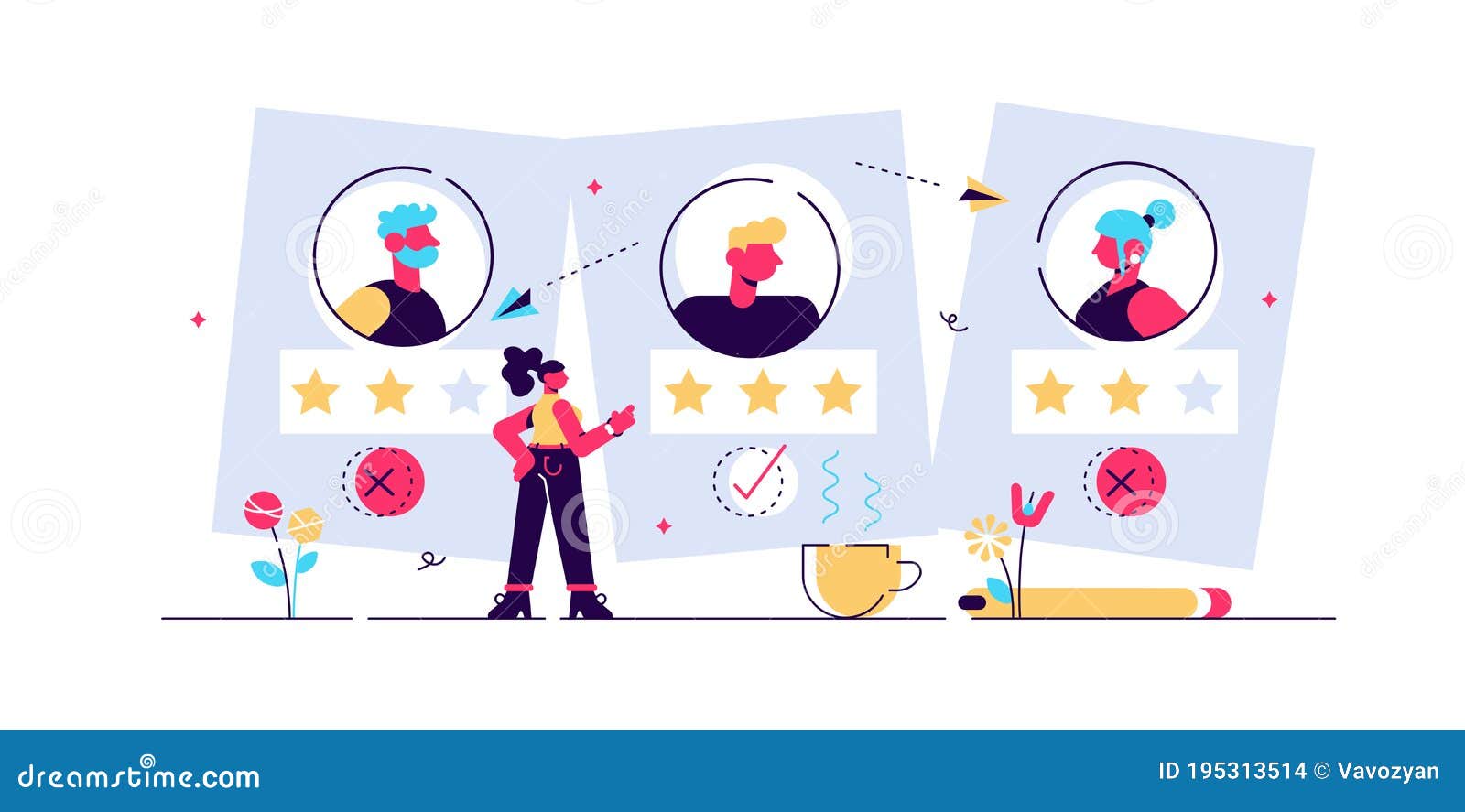 Recruitment Ageism Vector Illustration. Tiny Stock Vector ...