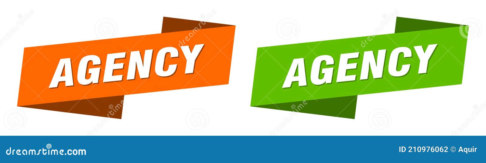 Agency Banner. Agency Ribbon Label Sign Set Stock Vector - Illustration ...